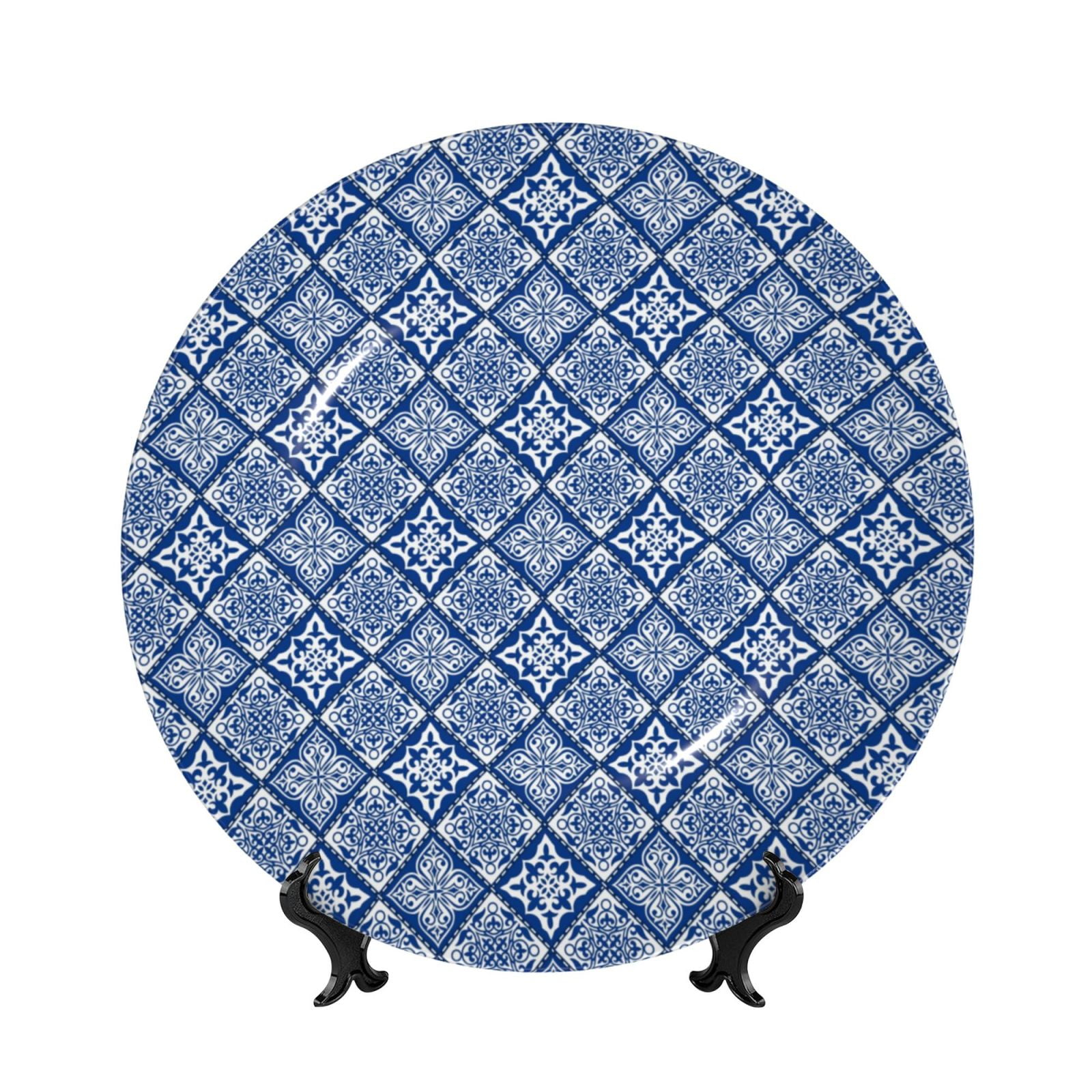 Picia Stylized Flowers Vintage Boho Pattern Bone China Decorative Plate ...