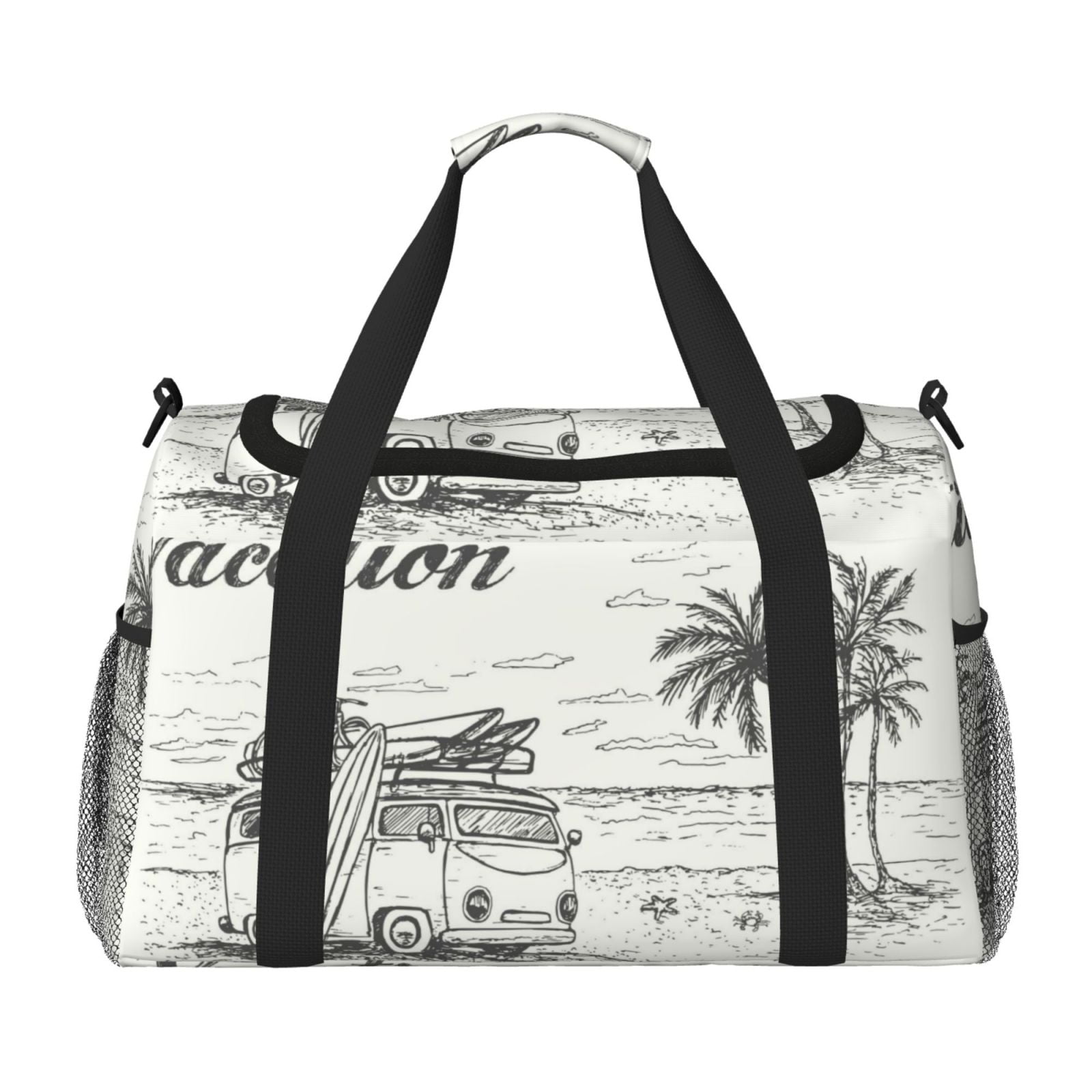 Picia Summer Vacation Scene With Camping Van Print Travel Duffle Bag ...
