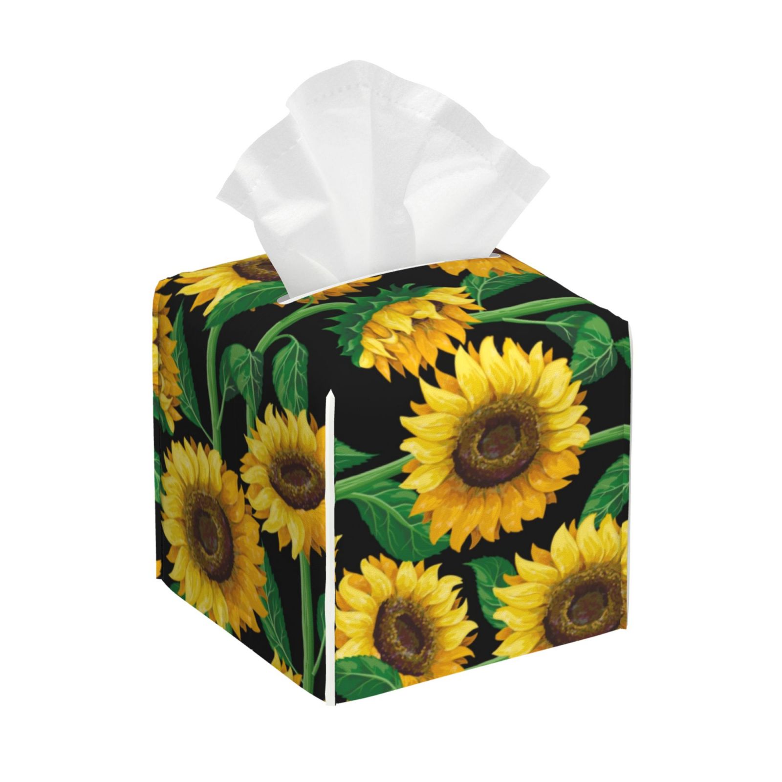 Picia Sunflower 1 Pattern Tissue Box Cover,PVC Leather Square Holder ...