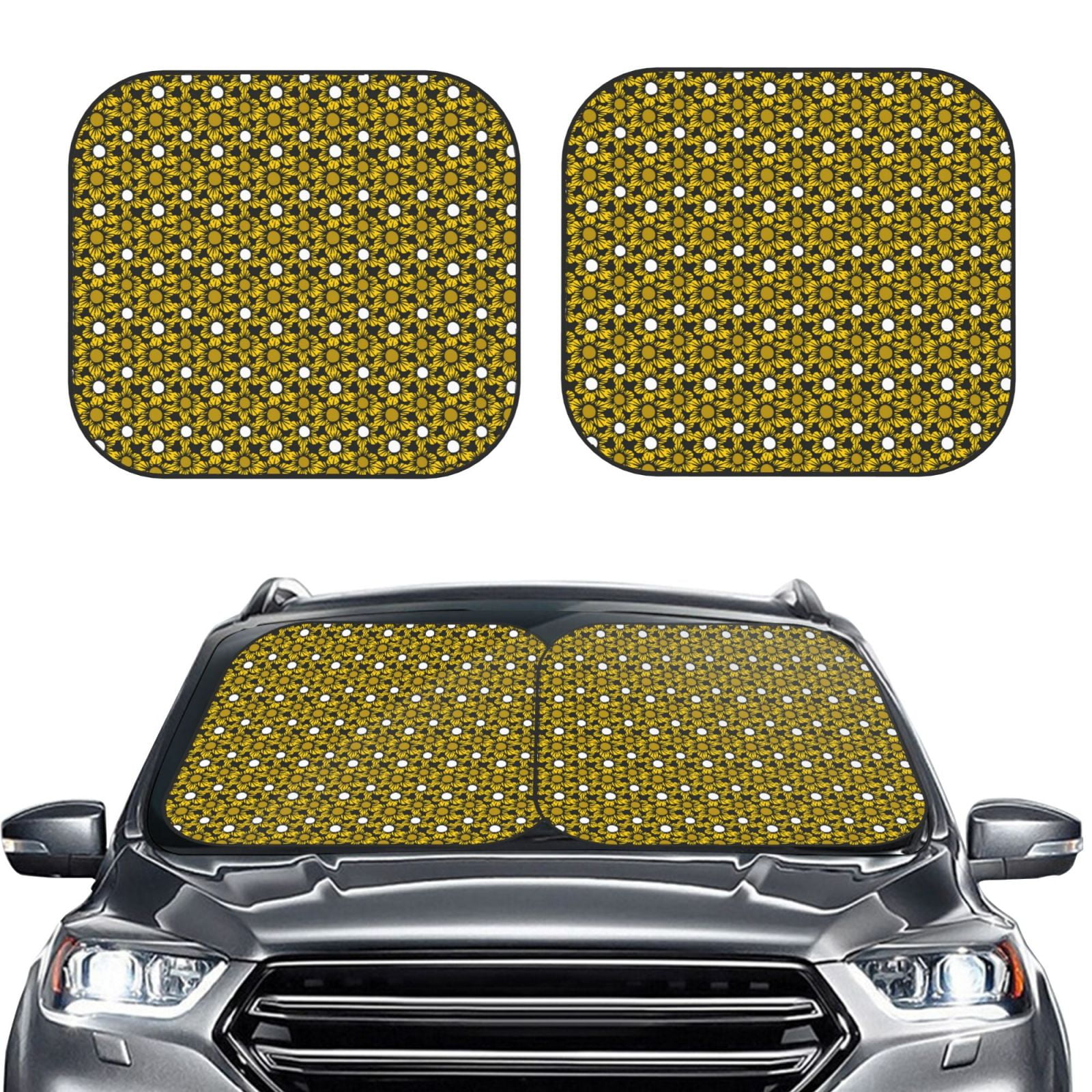 Picia Sunflowers 2 2 Piece Car Windshield Sun Shade Foldable | Foldable ...