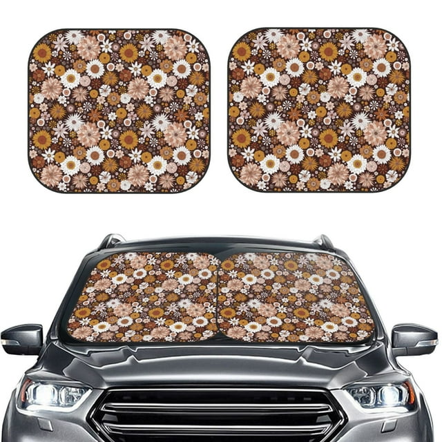 Picia Sunflowers 2 Piece Car Windshield Sun Shade Foldable | Foldable ...