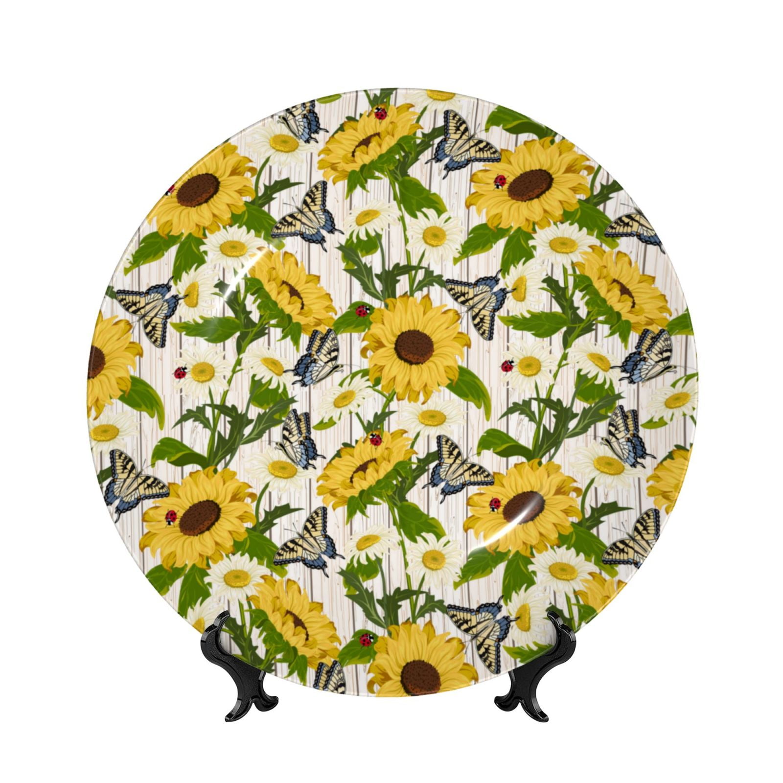 Picia Sunflowers And Butterflies Pattern Bone China Decorative Plate ...