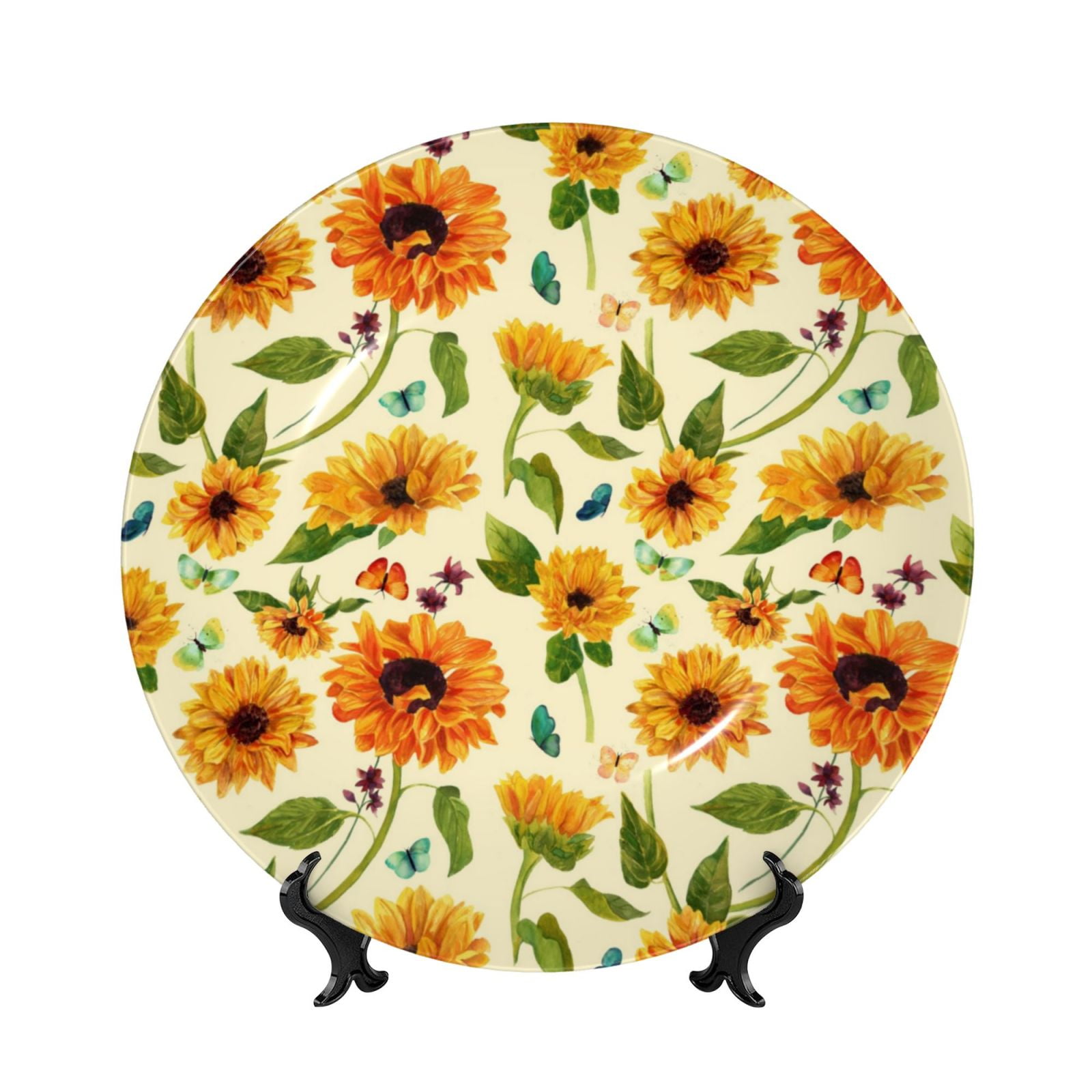 Picia Sunflowers And Butterflies Pattern Bone China Decorative Plate ...