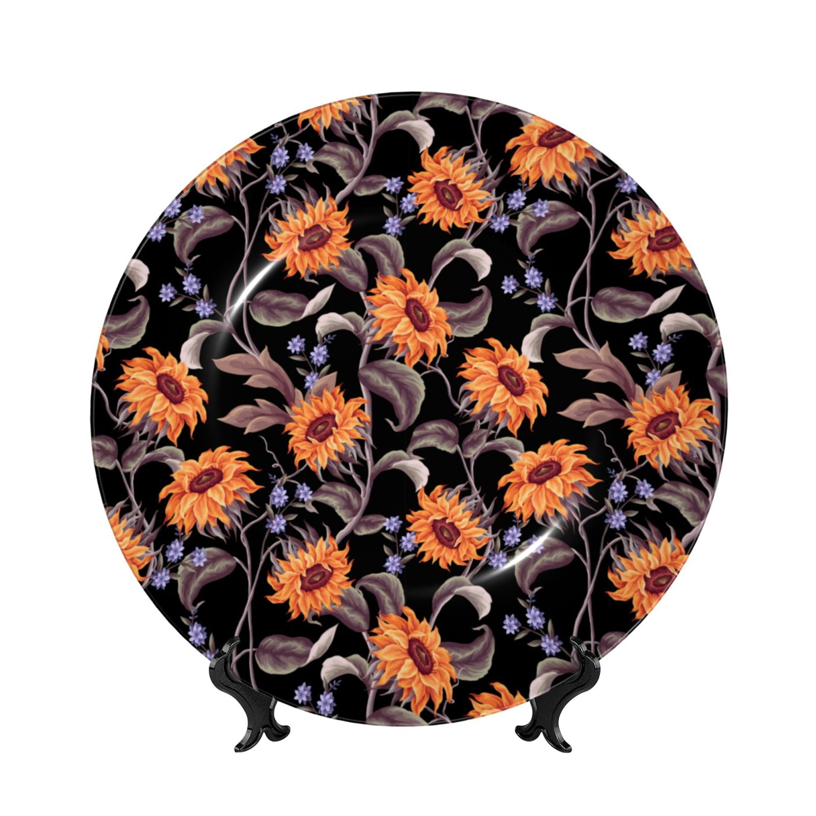 Picia Sunflowers Pattern Bone China Decorative Plate – Wall Decor with ...