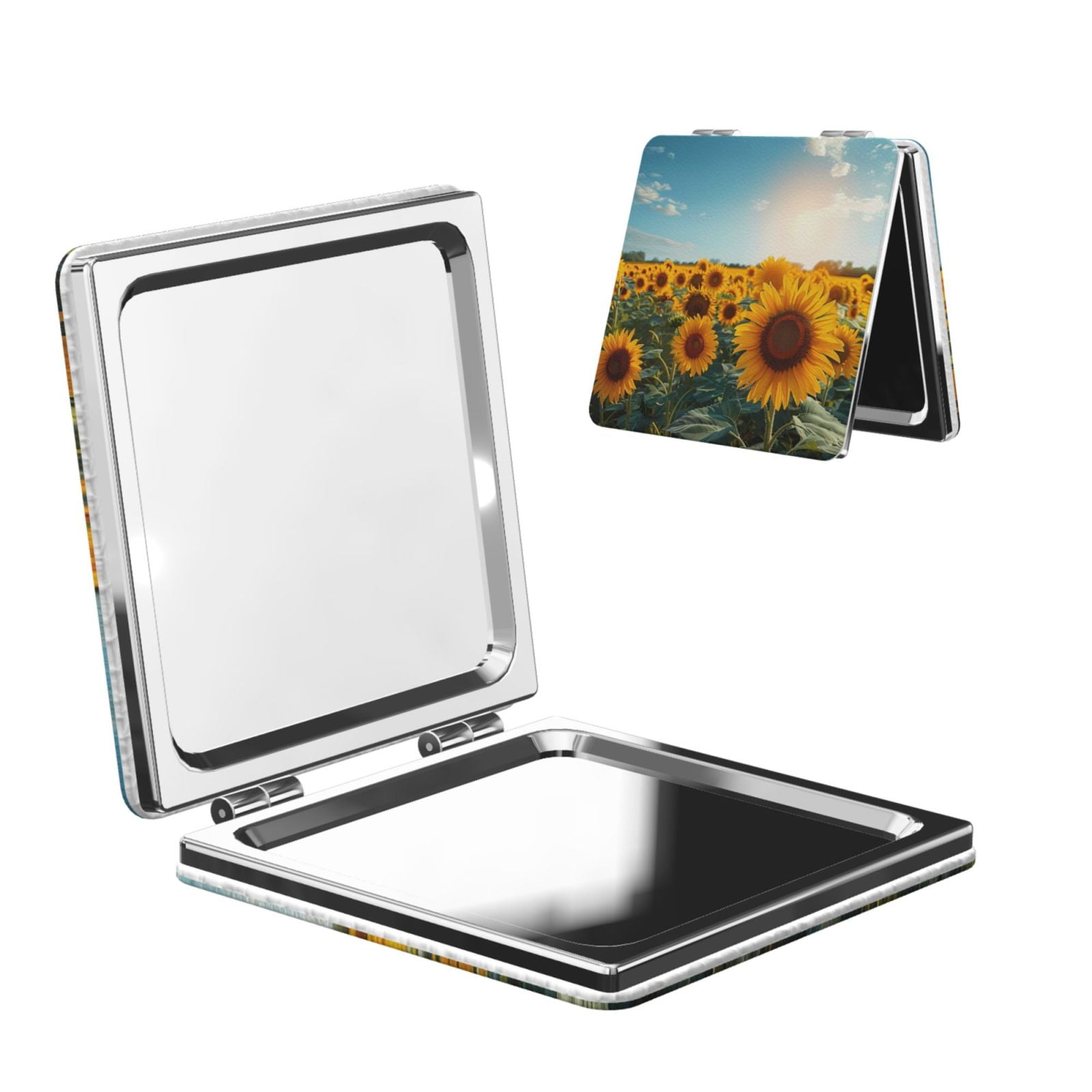 Picia Sunlit Sunflower Field for Compact Vanity Mirror , Travel Makeup ...