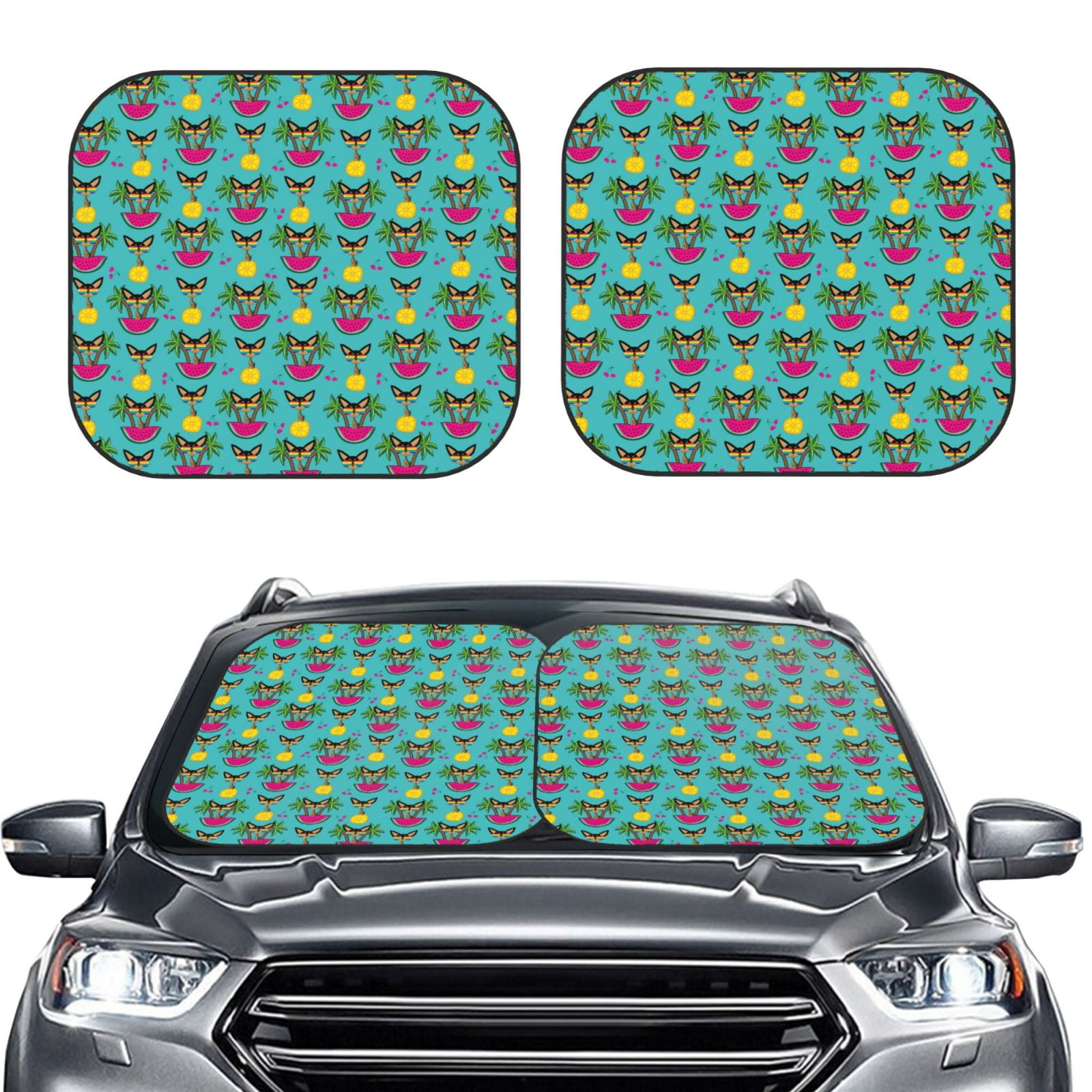 Picia Sunmmer Cat 2 Piece Car Windshield Sun Shade Foldable | Foldable ...
