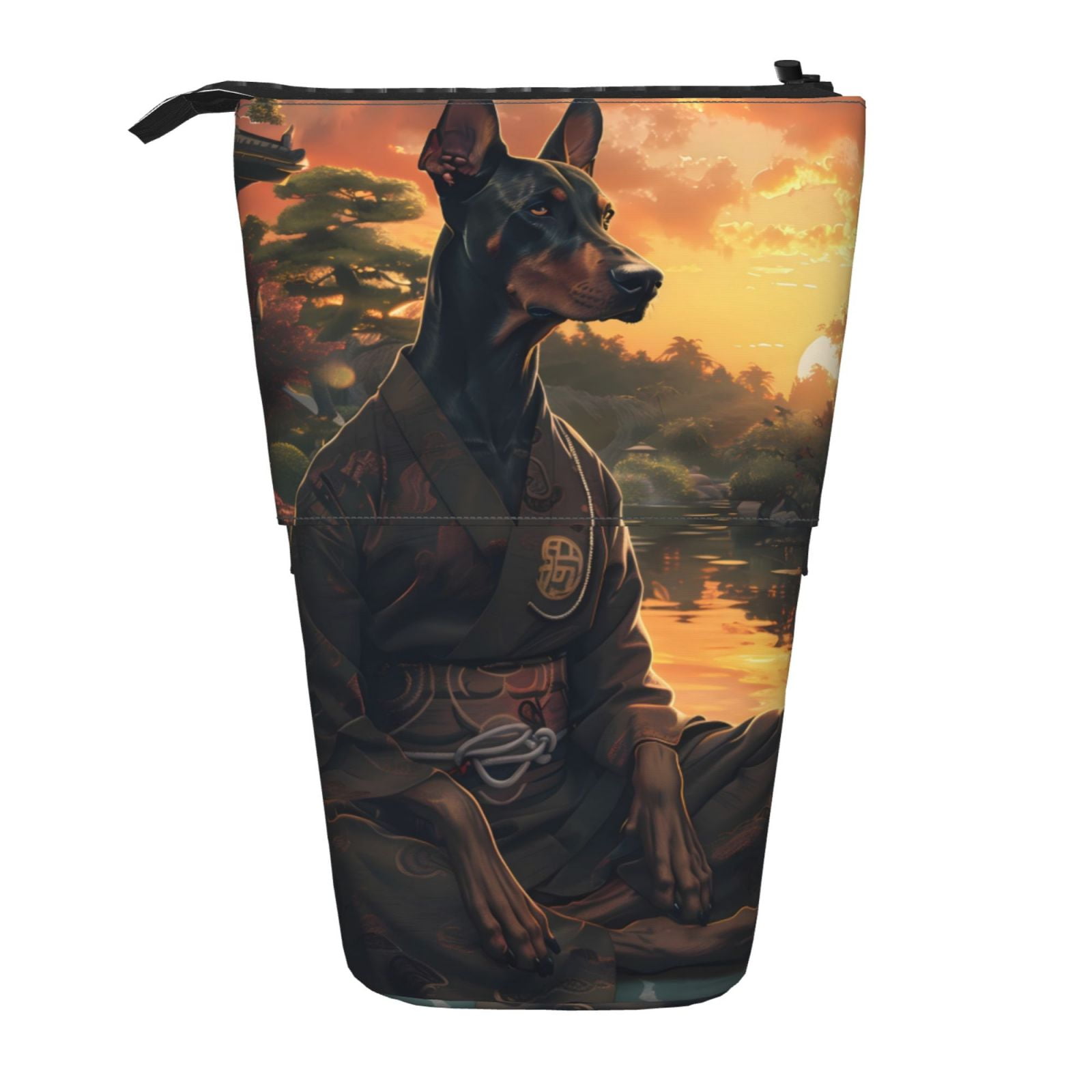 Picia Sunset Meditating Doberman Print Telescopic Pencil Case ...