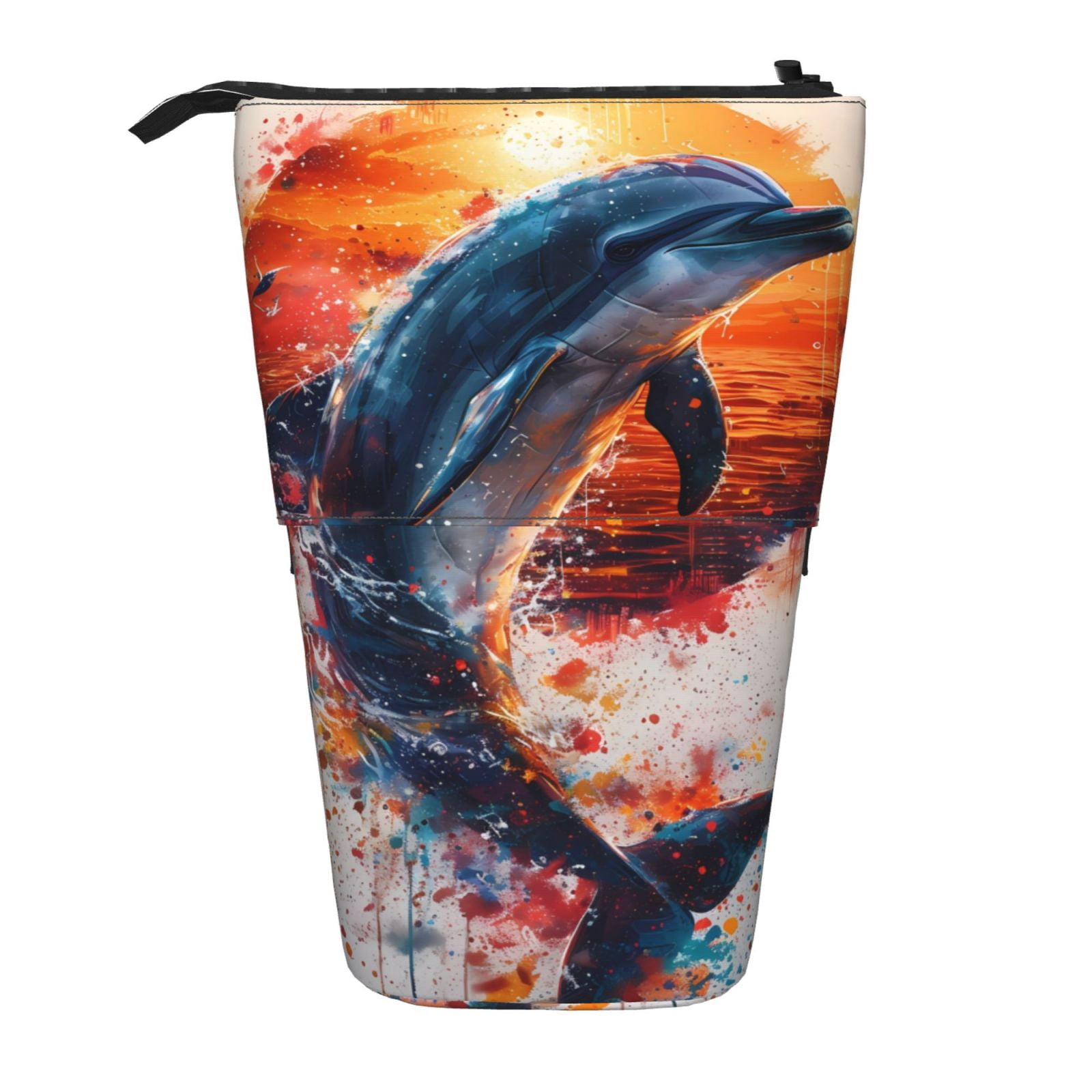 Picia Sunset Ocean Watercolor Dolphin Print Telescopic Pencil Case ...