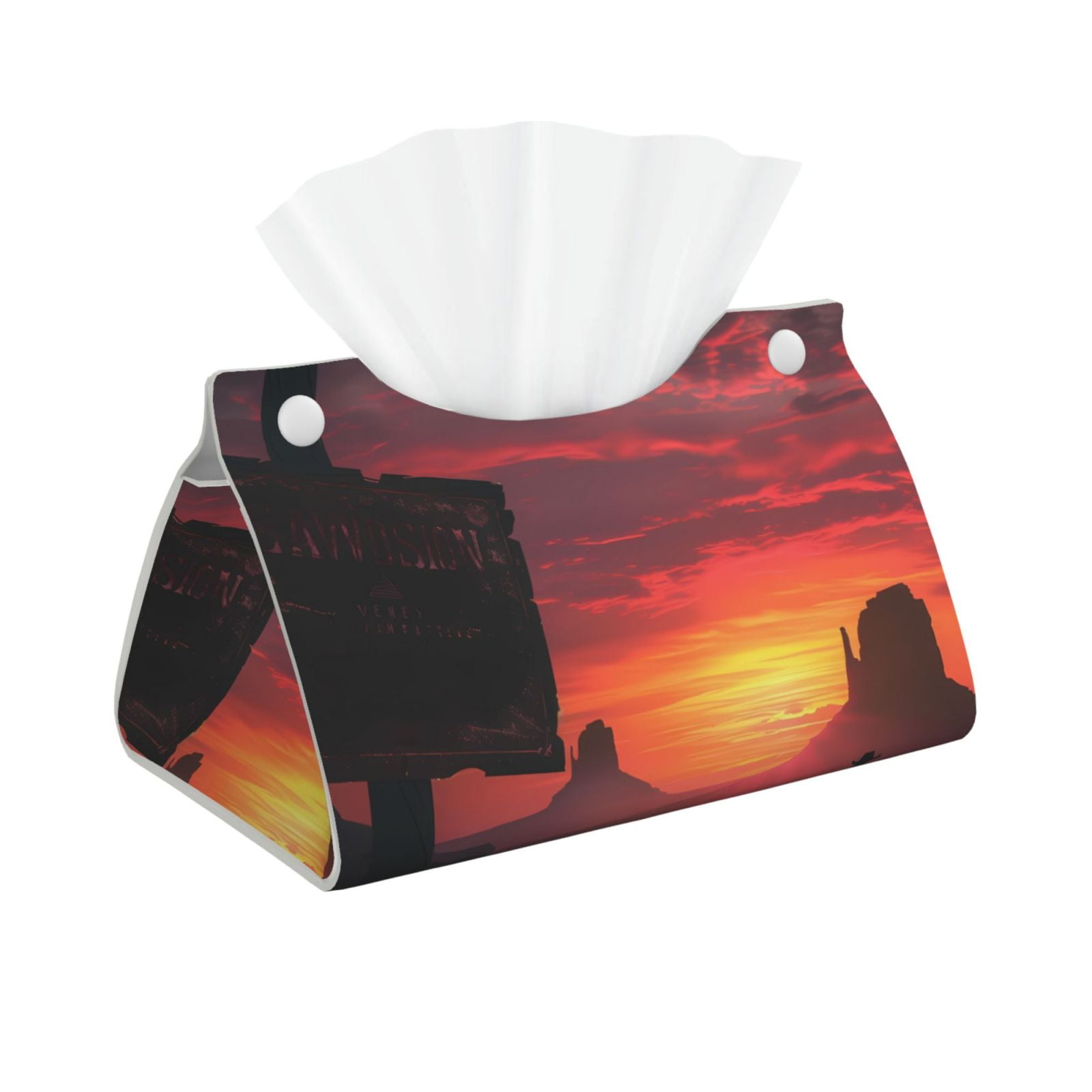 Picia Sunset Western Desert Cowboy Pattern Long Tissue Box Cover,PVC ...
