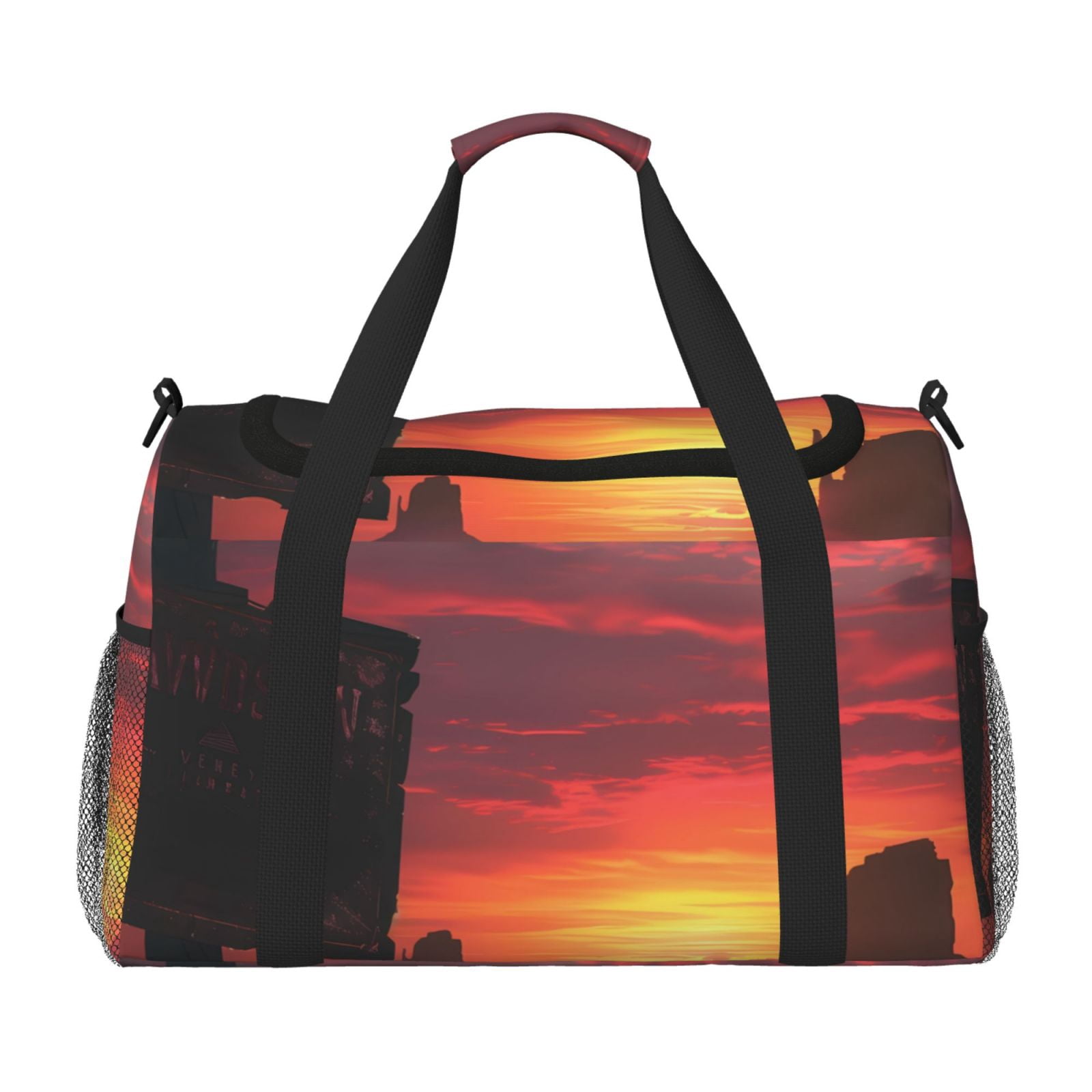 Picia Sunset Western Desert Cowboy Print Travel Duffle Bag,Weekender ...