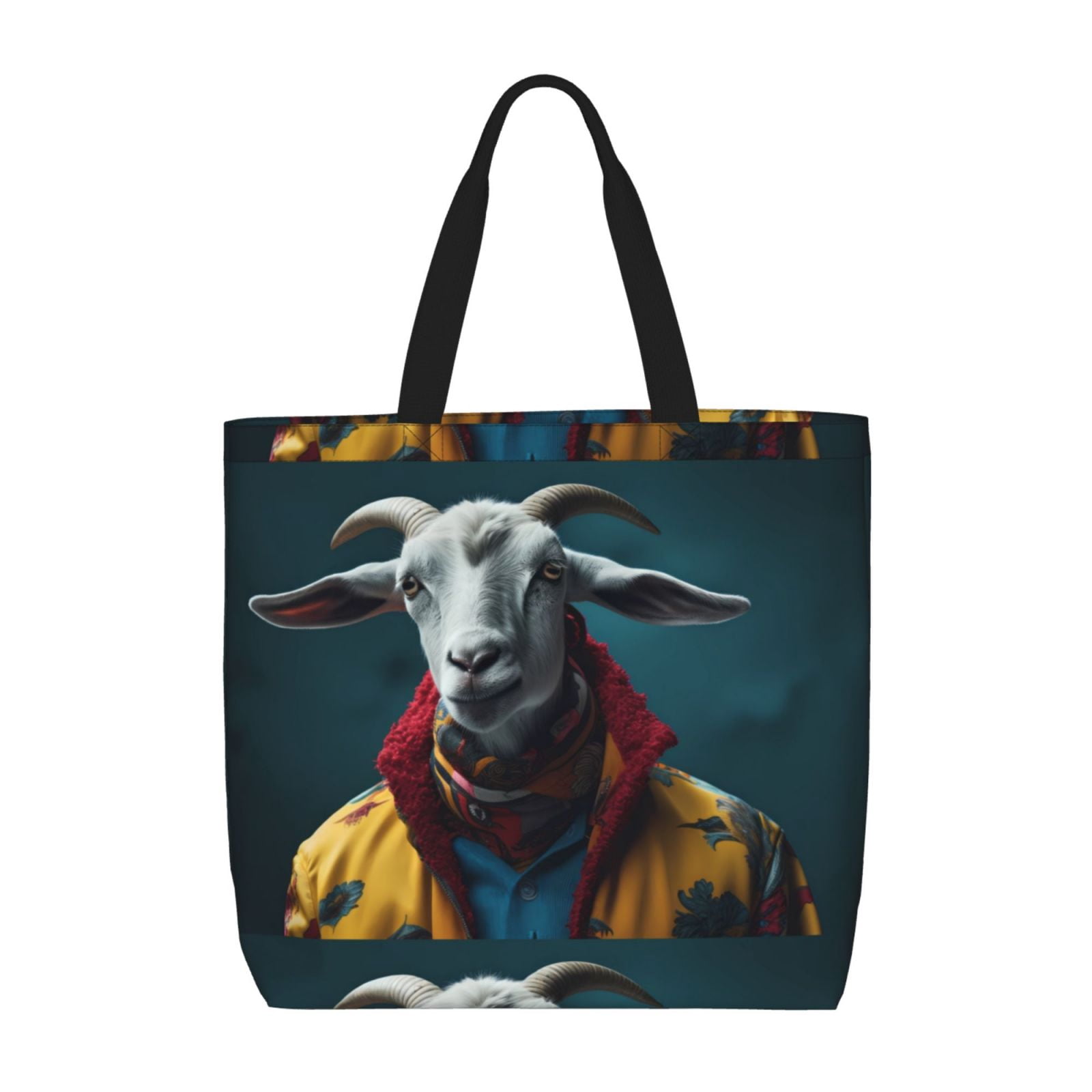 Picia Surrealist Goat for Tote Bag for Women with Zipper, Gym Tote with ...