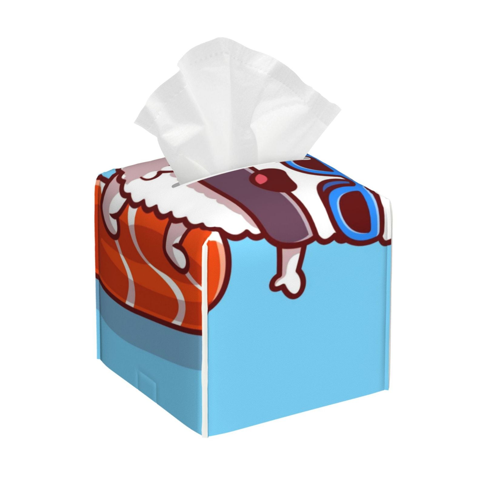 Picia Sushi Salmon Surfing Pattern Tissue Box Cover,PVC Leather Square ...