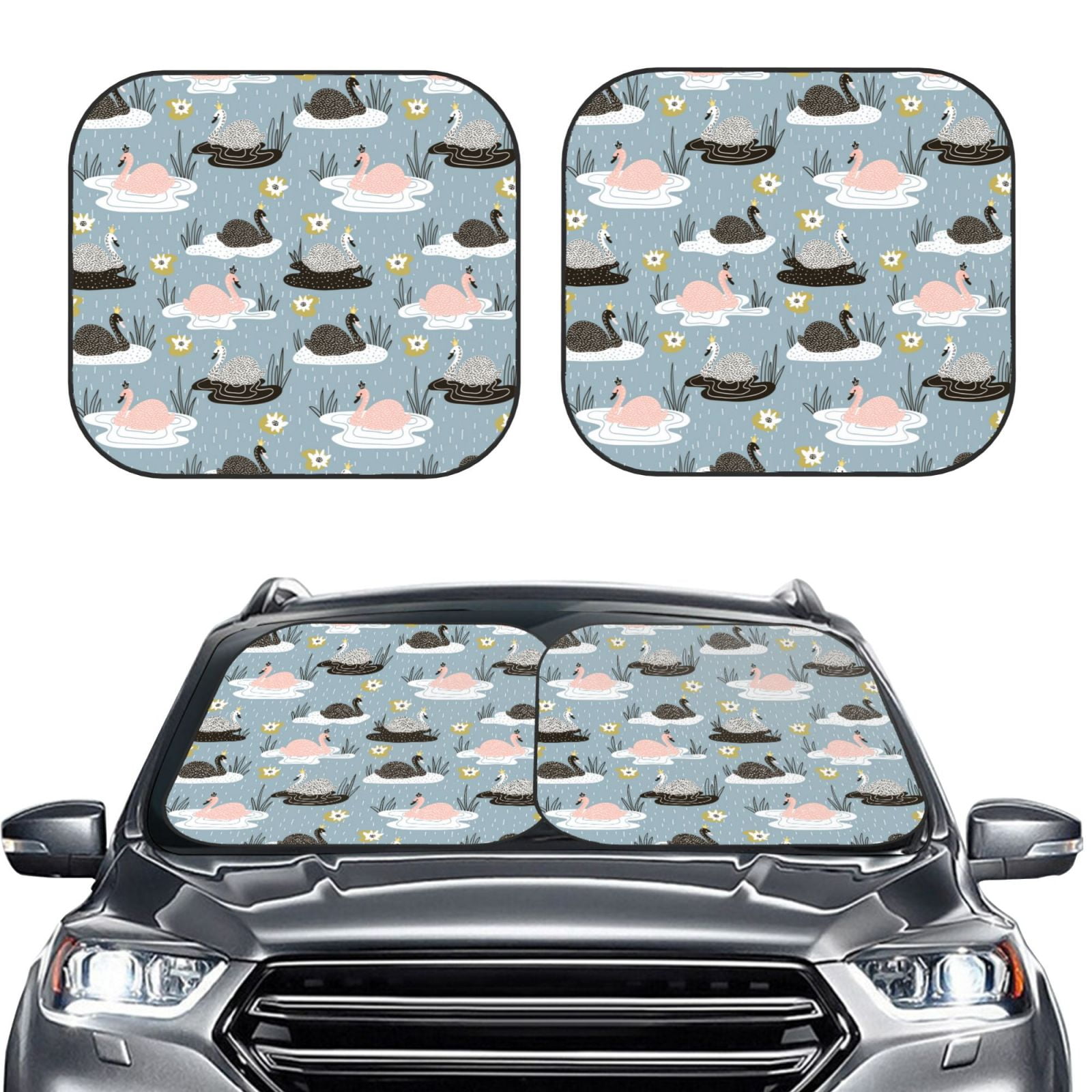Picia Swan Princess On Lake 2 Piece Car Windshield Sun Shade Foldable ...
