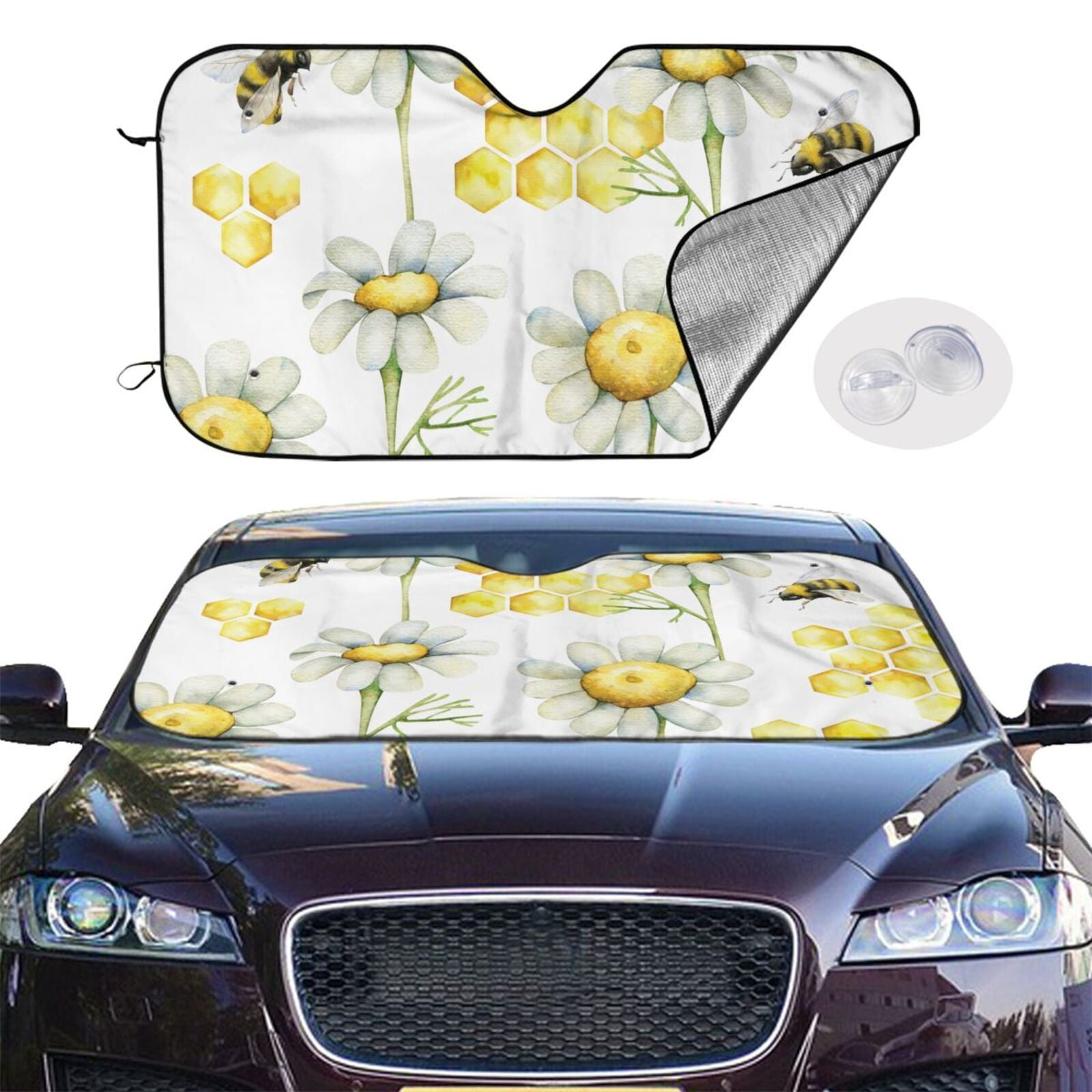 Picia Sweet Honey Curved Windshield Sunshade Accordion Folding Style ...
