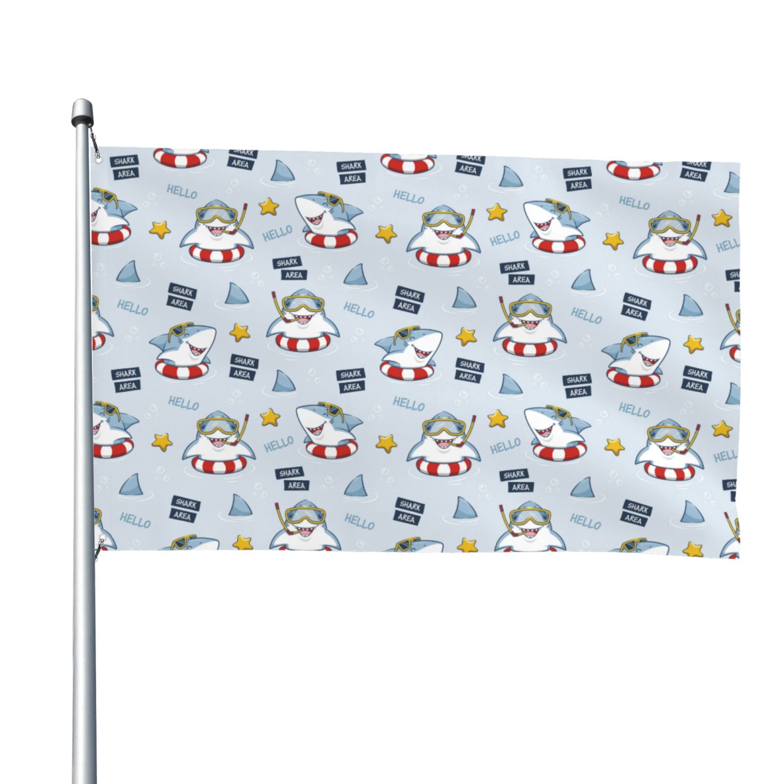 Picia Swimming Shark Printed Flag ,Swimming Shark Pattern Garden Flag ...