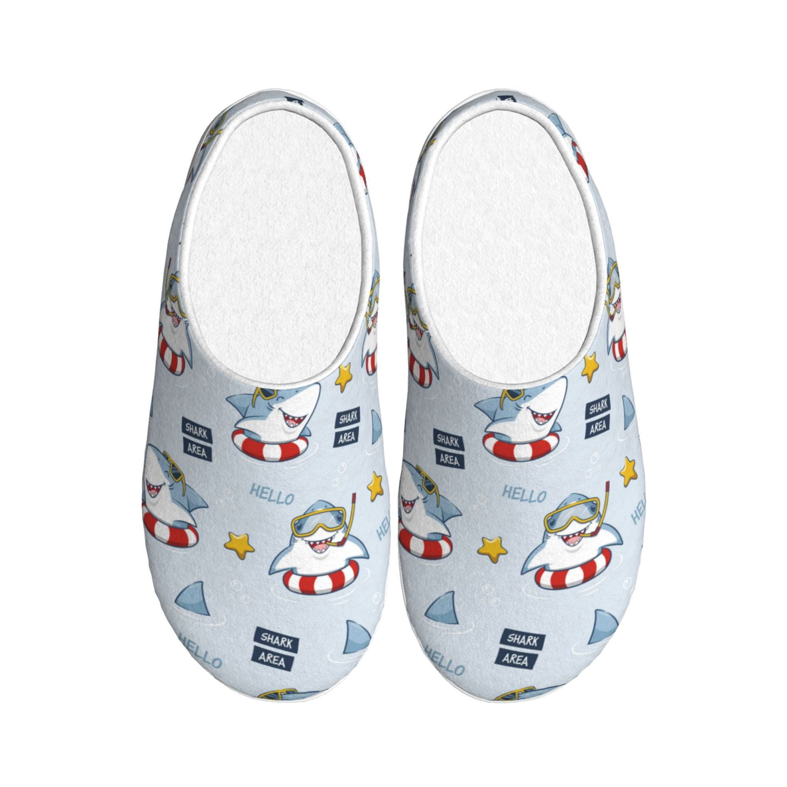 Picia Swimming Shark for Women's Lamb-hug Comfy Fleece House Slippers ...