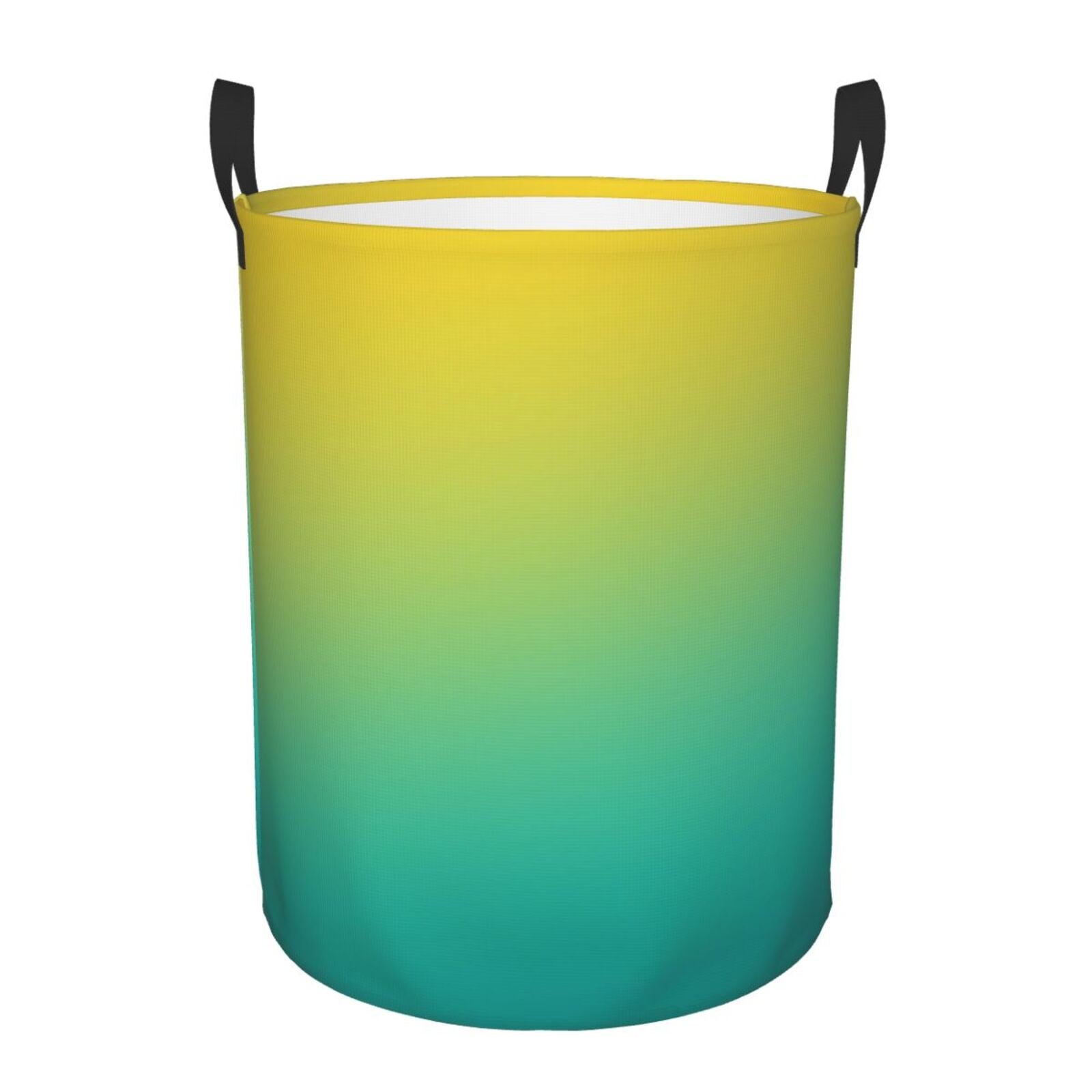 Picia Teal To Yellow Gradient Pattern Large Laundry Basket, Waterproof ...