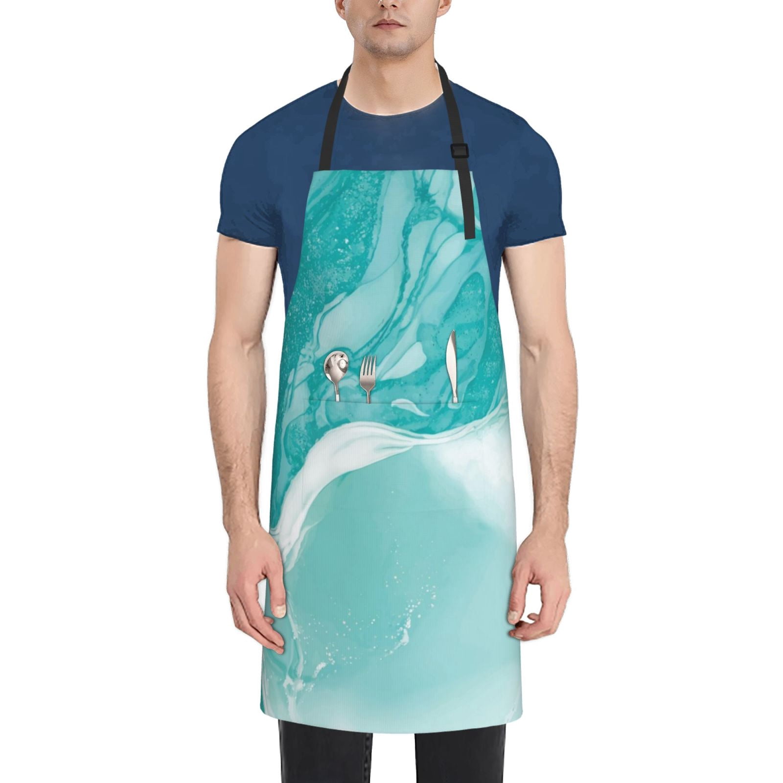 Picia Teal Turquoise 1 Waterproof Apron for Unisex Adult - Adjustable ...