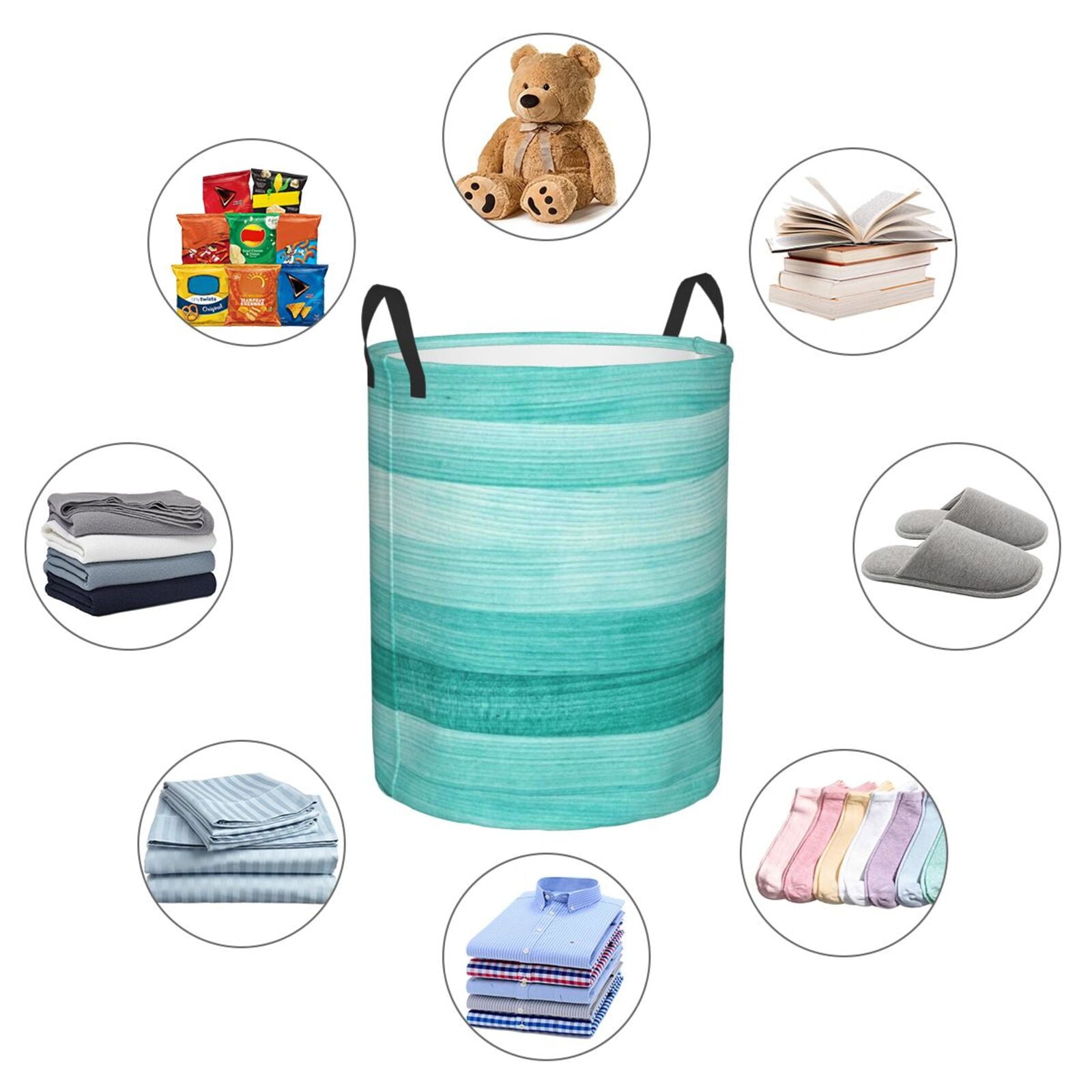 Picia Teal Turquoise Large Laundry Basket, Waterproof, Freestanding ...