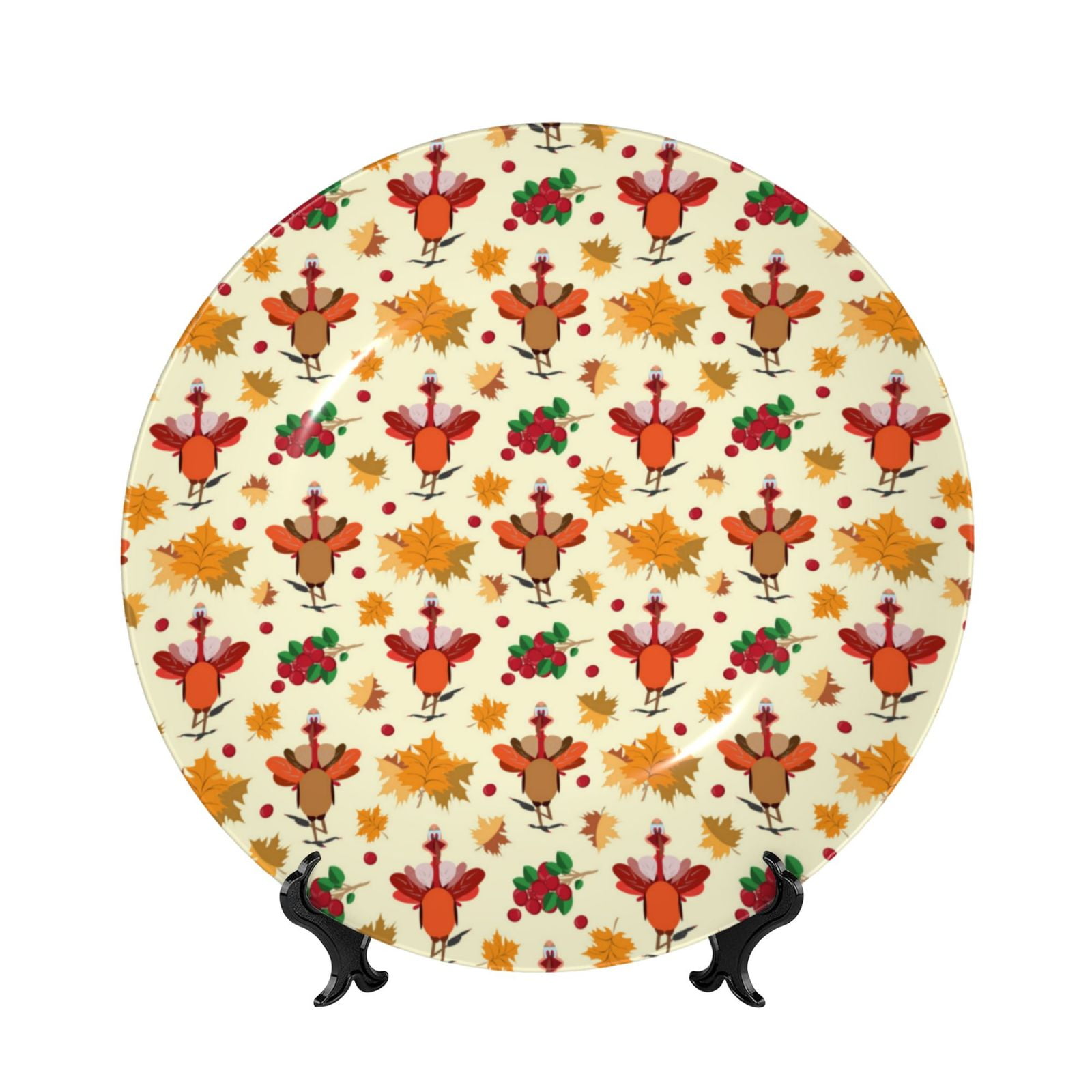 Picia Thanksgiving Turkeys Pattern Bone China Decorative Plate – Wall ...