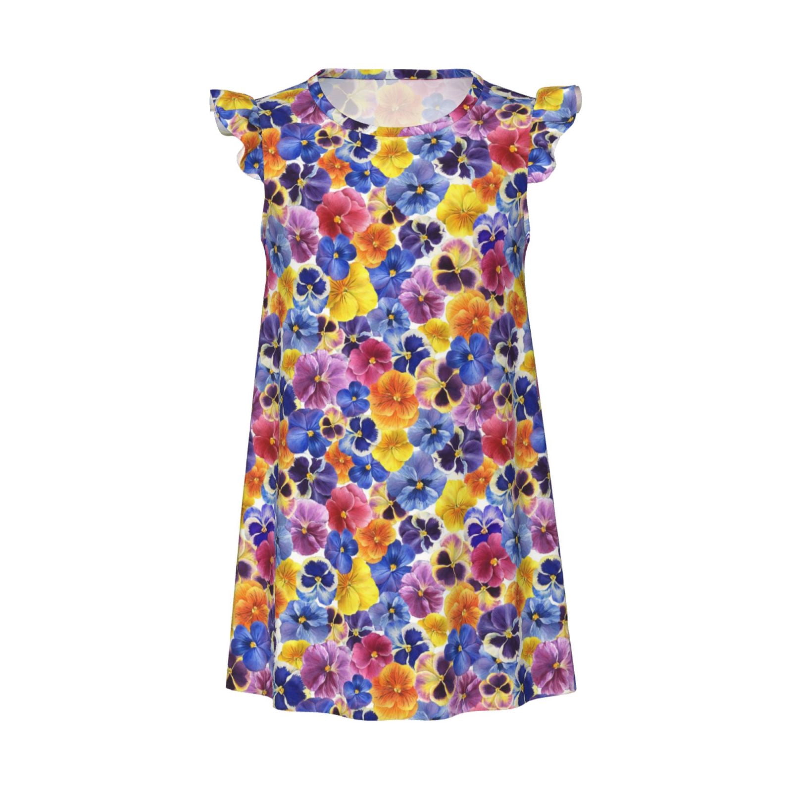 Picia The Garden Tricolor Pansy Flower Pattern Girls Nightgowns,Unicorn ...