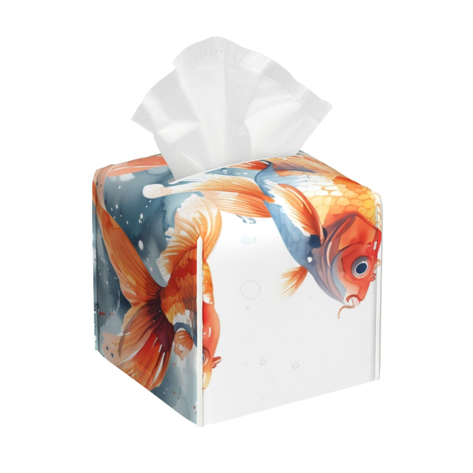 Picia Three Goldfish Watercolor Splash Pattern Tissue Box Cover,PVC ...