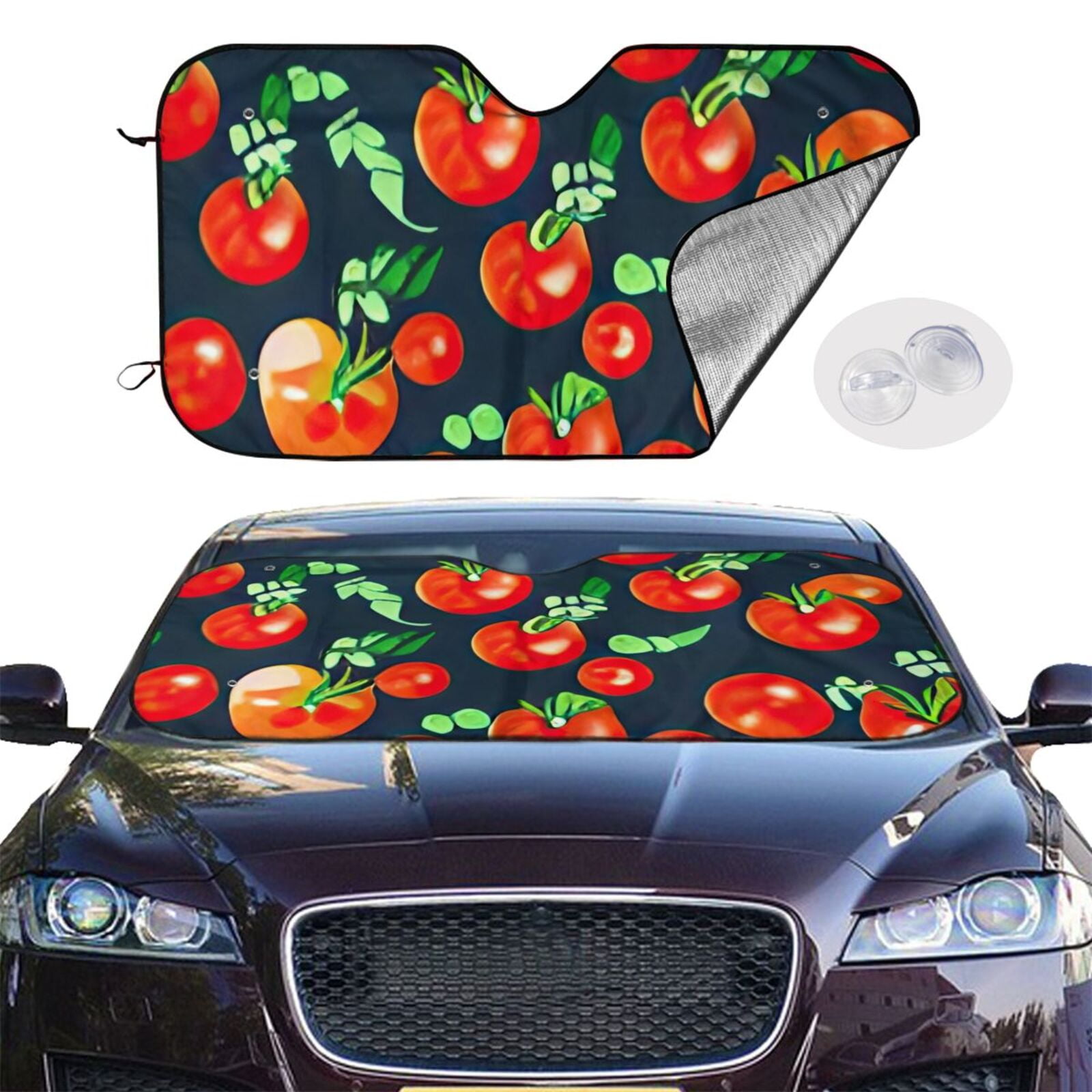 Picia Tomatoes Curved Windshield Sunshade Accordion Folding Style Auto ...
