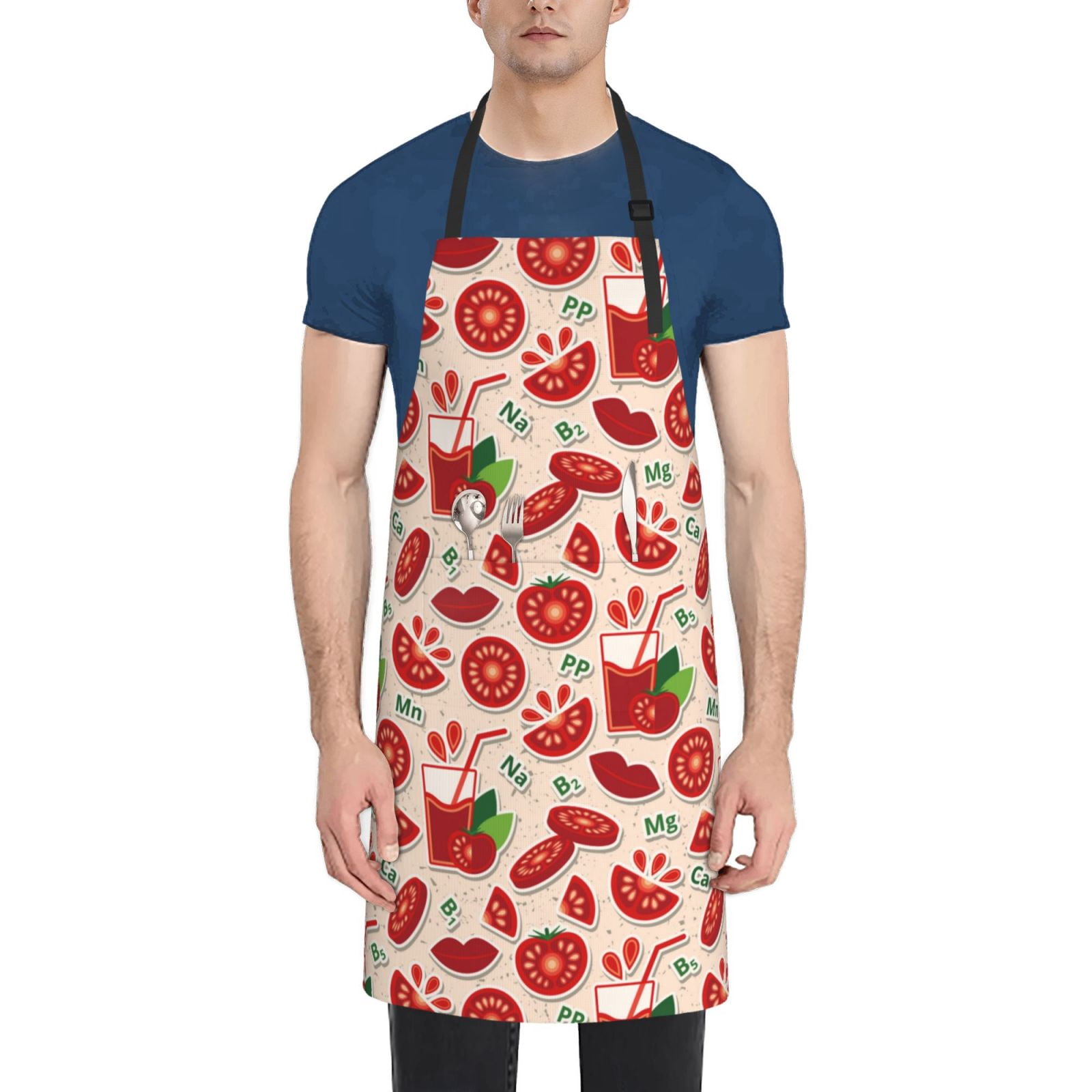 Picia Tomatoes Waterproof Apron for Unisex Adult - Adjustable Bib Apron ...