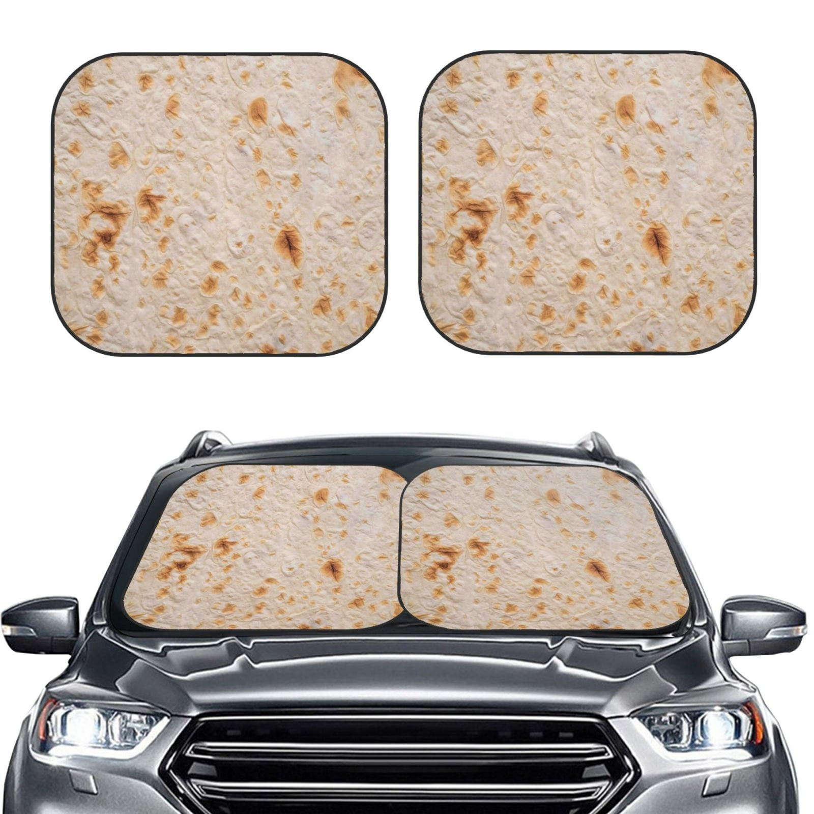 Picia Tortilla 2 Piece Car Windshield Sun Shade Foldable | Foldable Sun ...