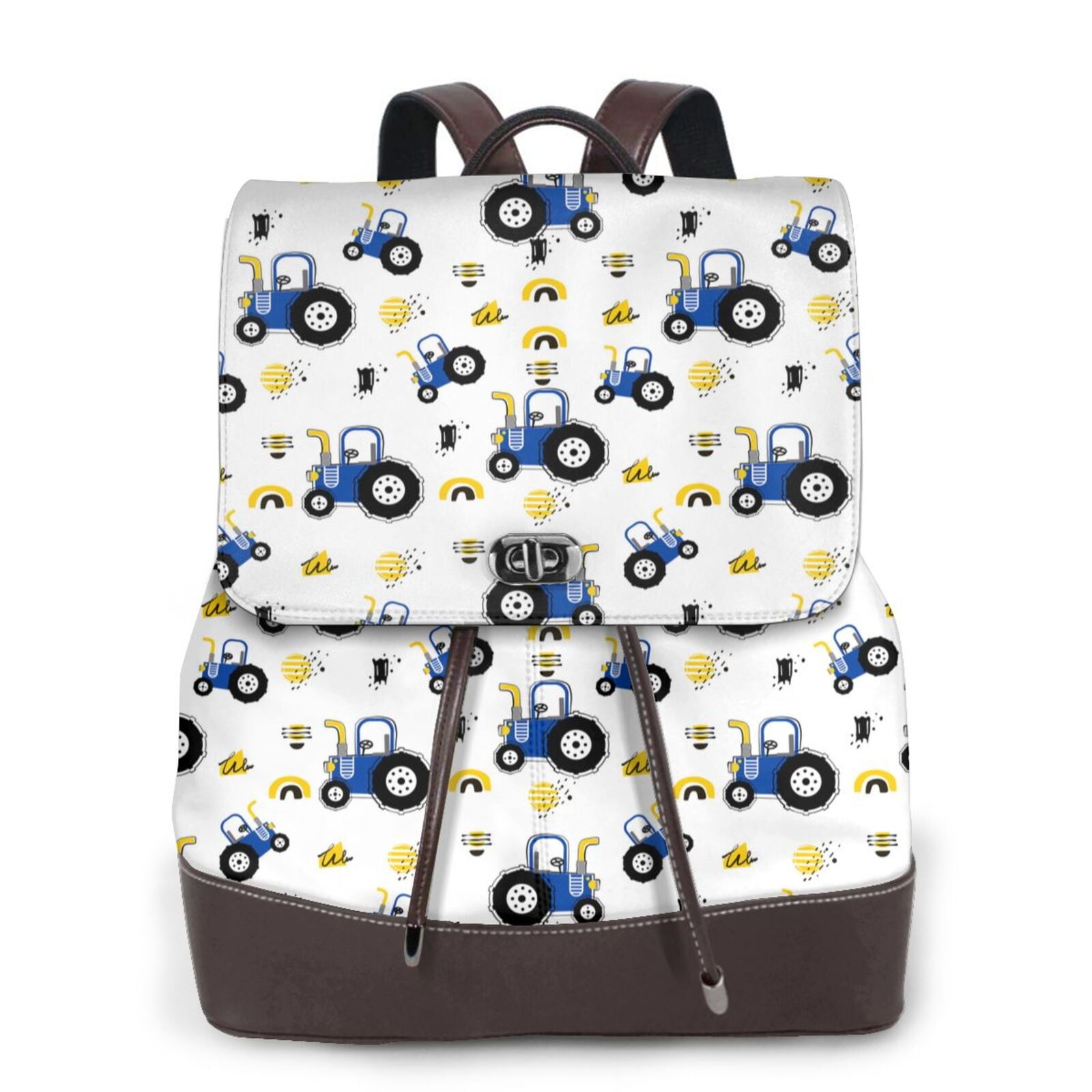 Picia Tractor And Vehicle Pattern Women Backpack Purse Waterproof Nylon ...