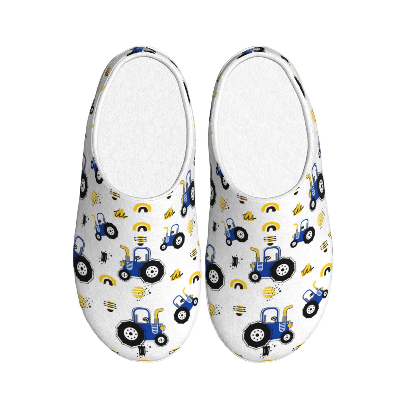 Picia Tractor And Vehicle for Women's Lamb-hug Comfy Fleece House Slippers Memory Foam, Slip-on ...