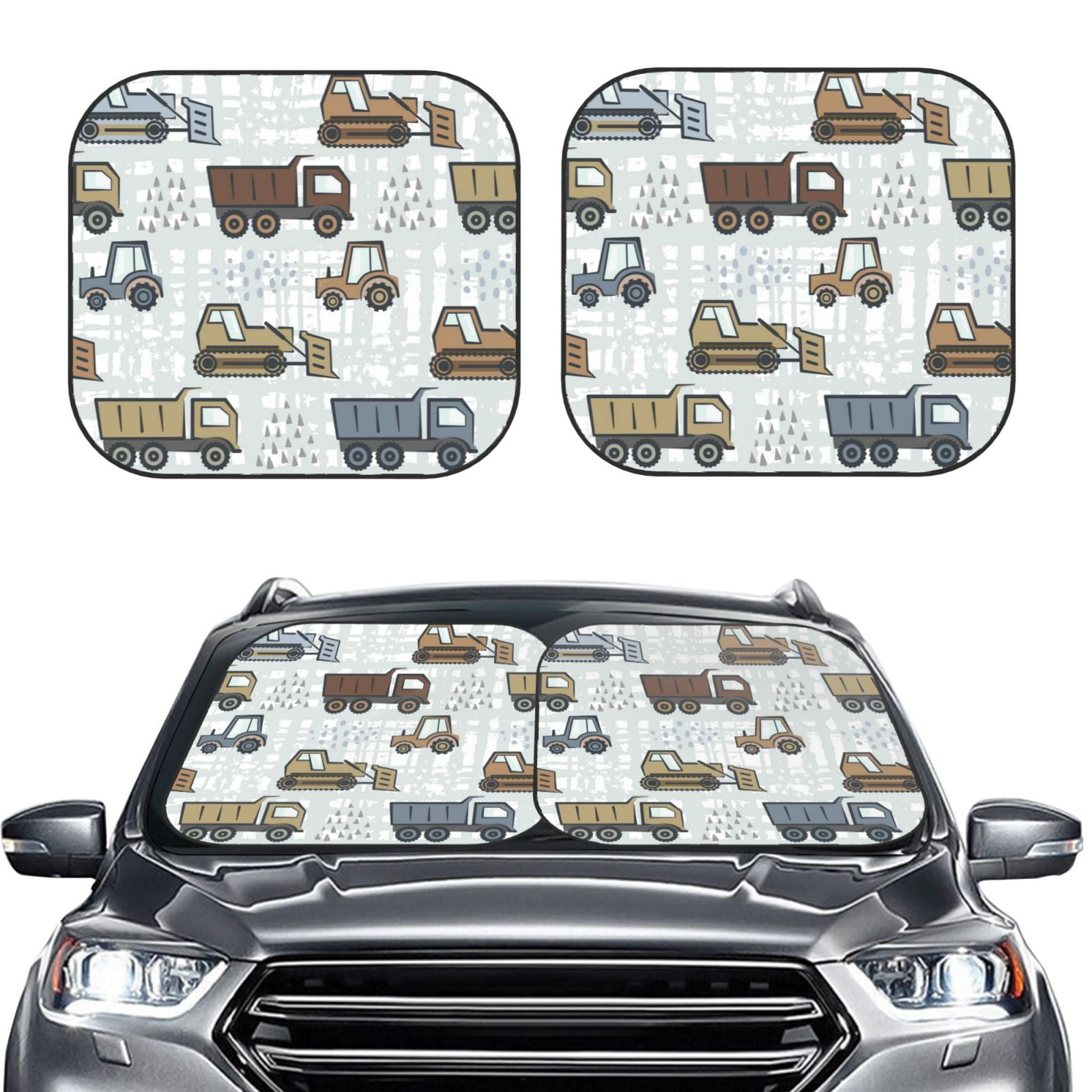 Picia Tractor and Dumper 2 Piece Car Windshield Sun Shade Foldable ...