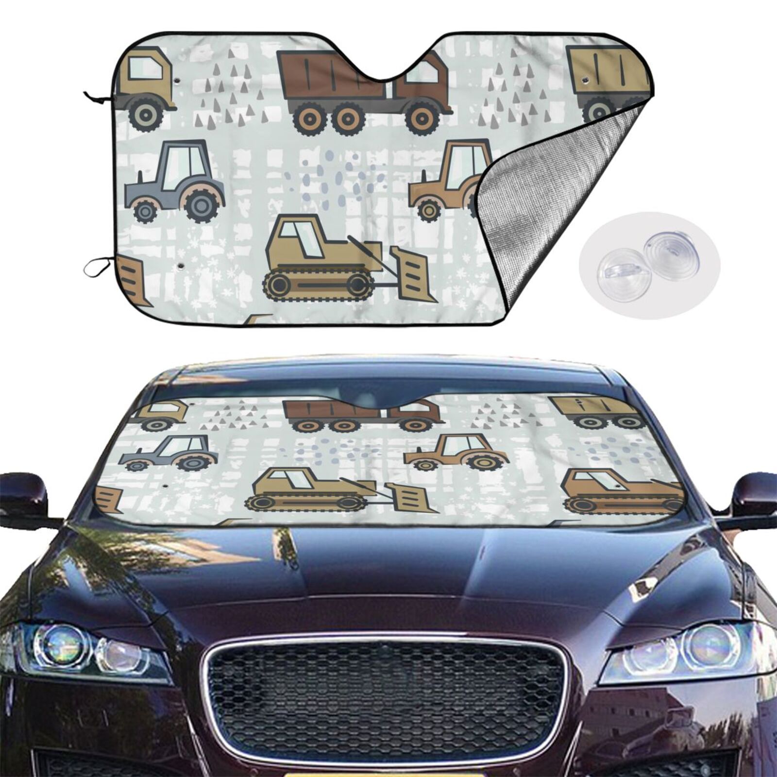 Picia Tractor and Dumper Curved Windshield Sunshade Accordion Folding ...