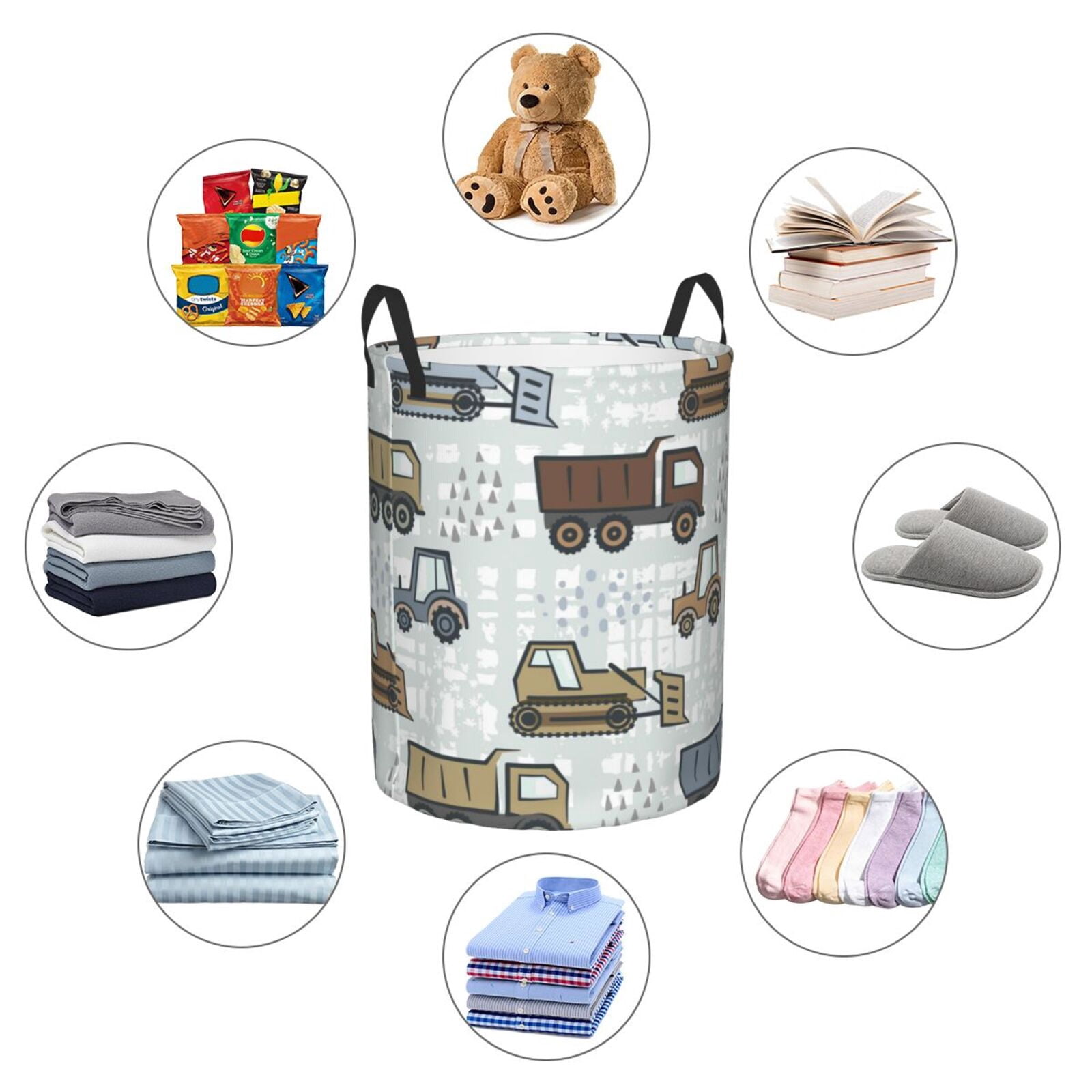 Picia Tractor and Dumper Large Laundry Basket, Waterproof, Freestanding ...