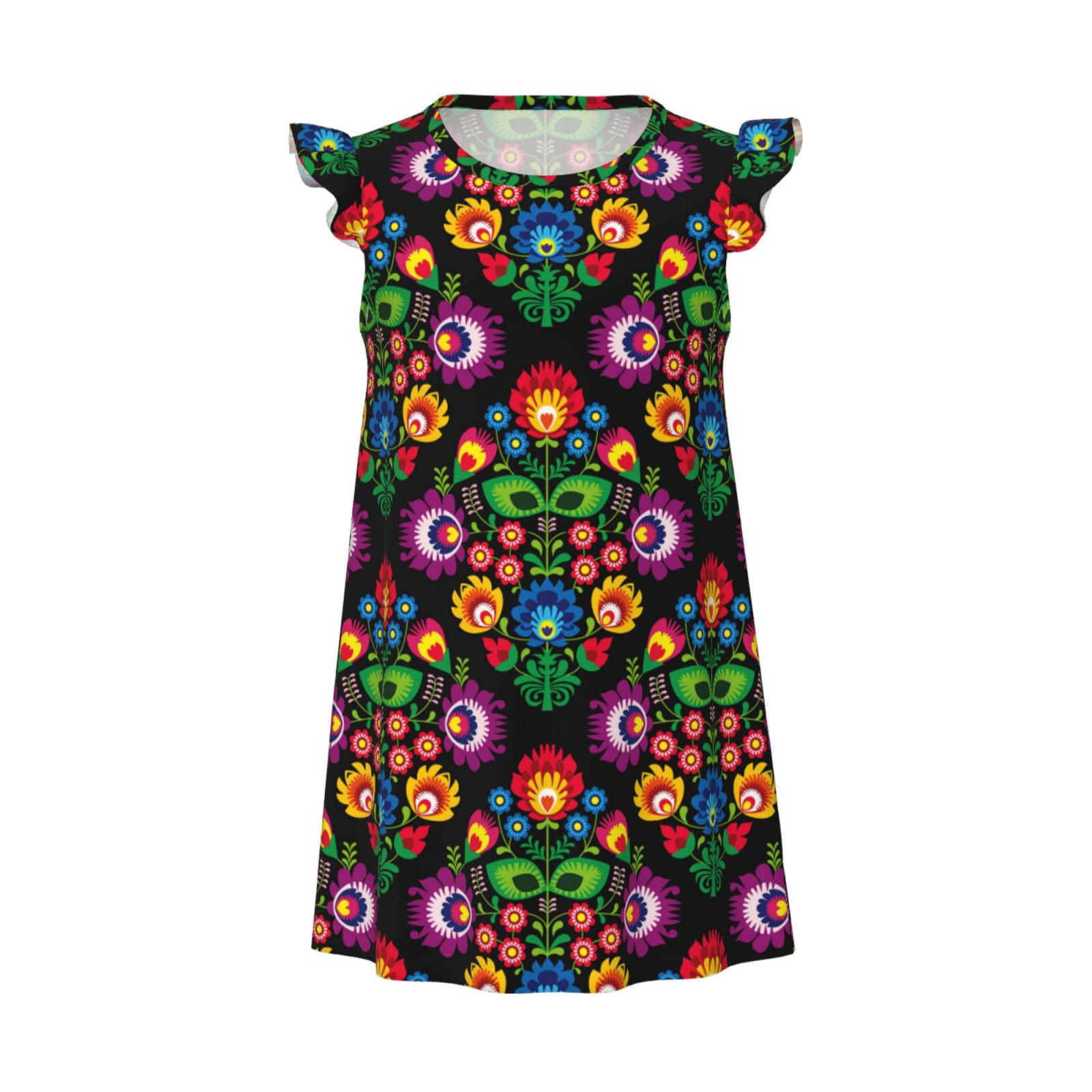 Picia Traditional Floral Polish Pattern Girls Nightgowns,Unicorn Dress ...