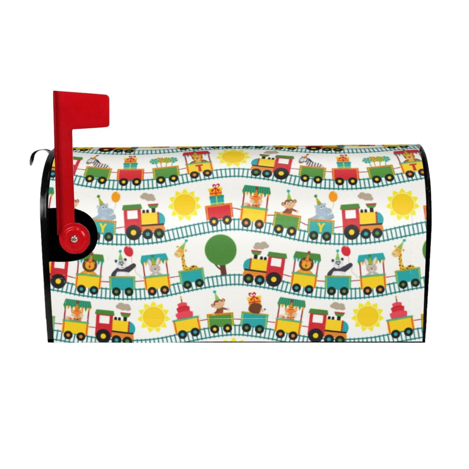 Picia Train With Animals Magnetic Mailbox Cover Standard Size-21x18 in ...