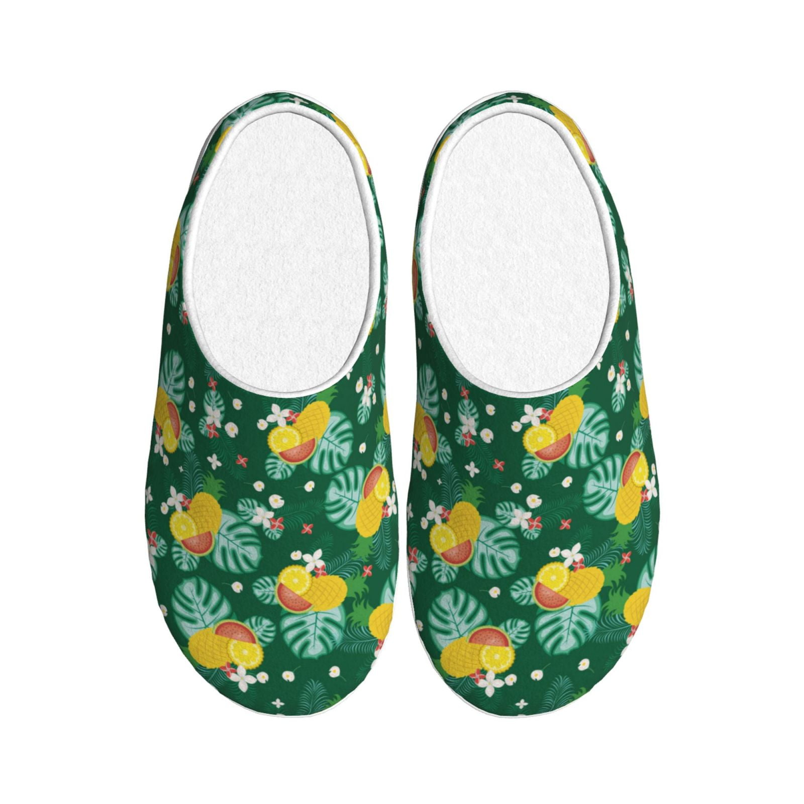 Picia Tropical Fruit for Women's Lamb-hug Comfy Fleece House Slippers ...