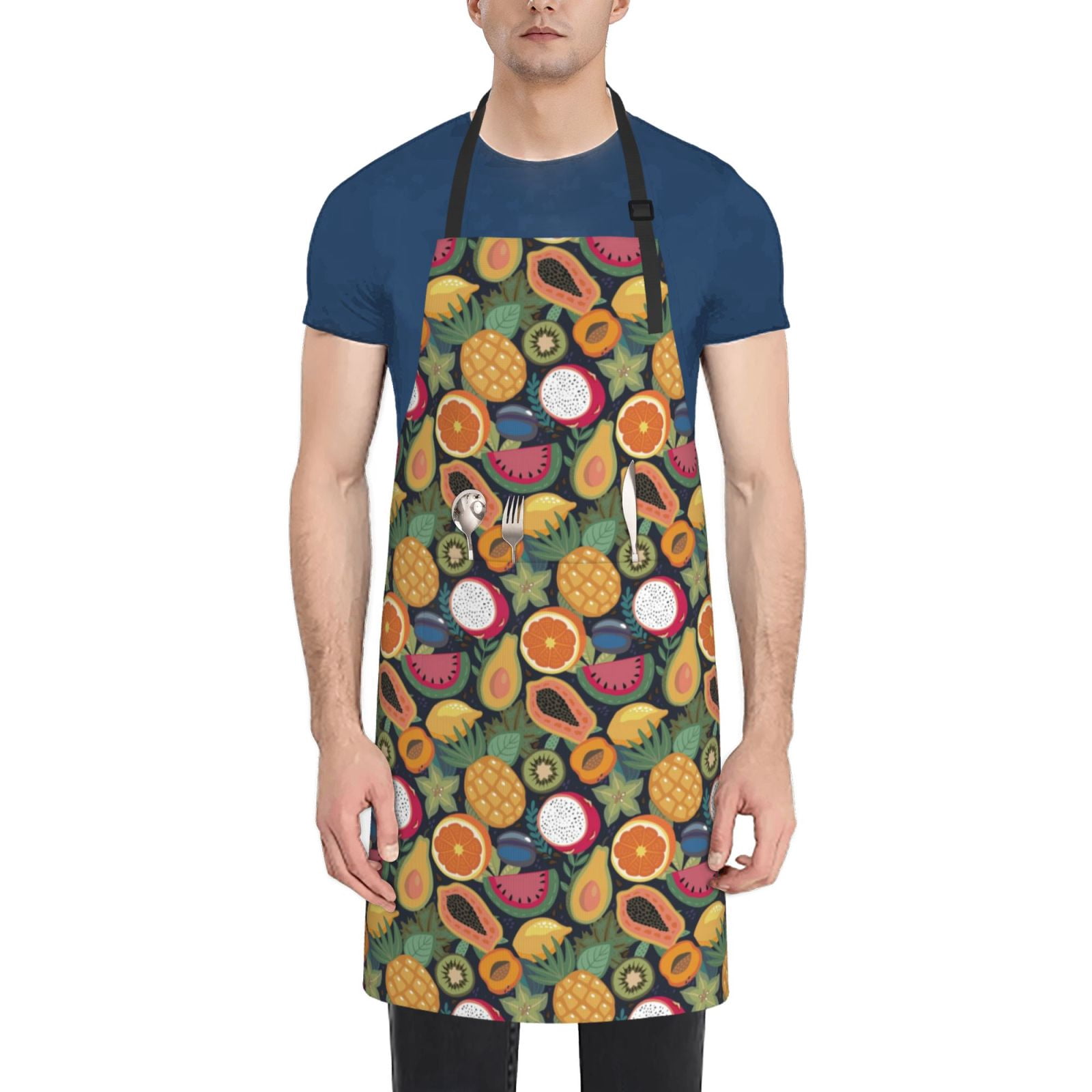 Picia Tropical Fruits Waterproof Apron for Unisex Adult - Adjustable ...