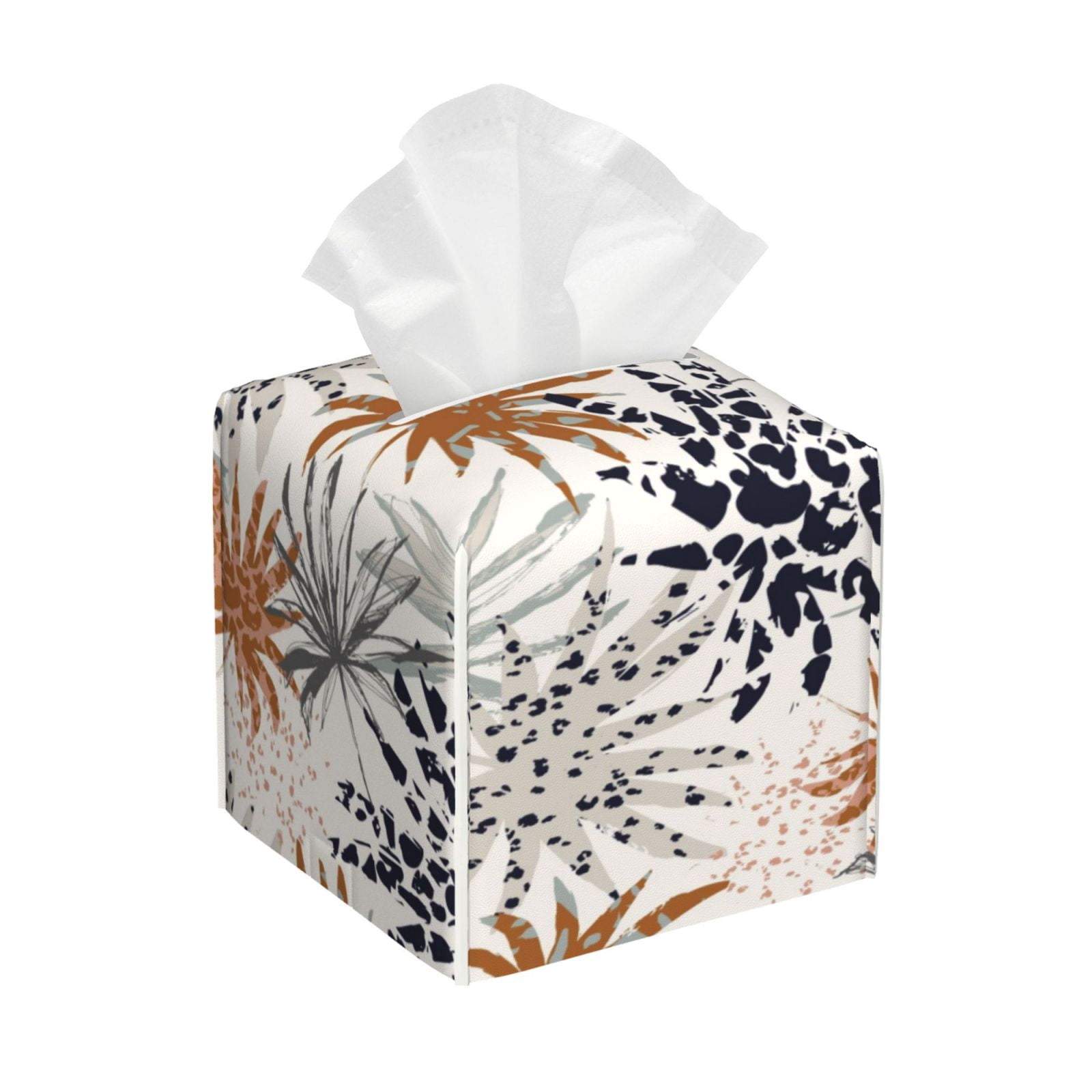 Picia Tropical Leaves Pattern Tissue Box Cover,PVC Leather Square ...