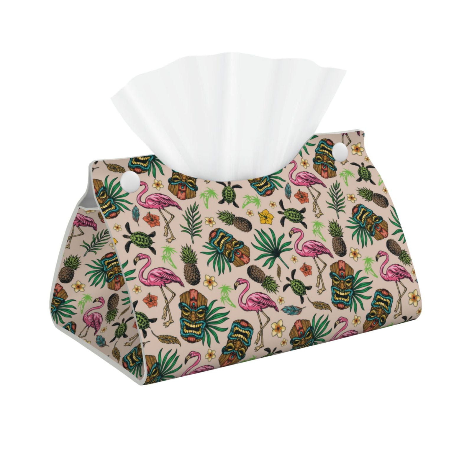 Picia Tropical Mask Flamingo Pattern Long Tissue Box Cover,PVC Leather ...