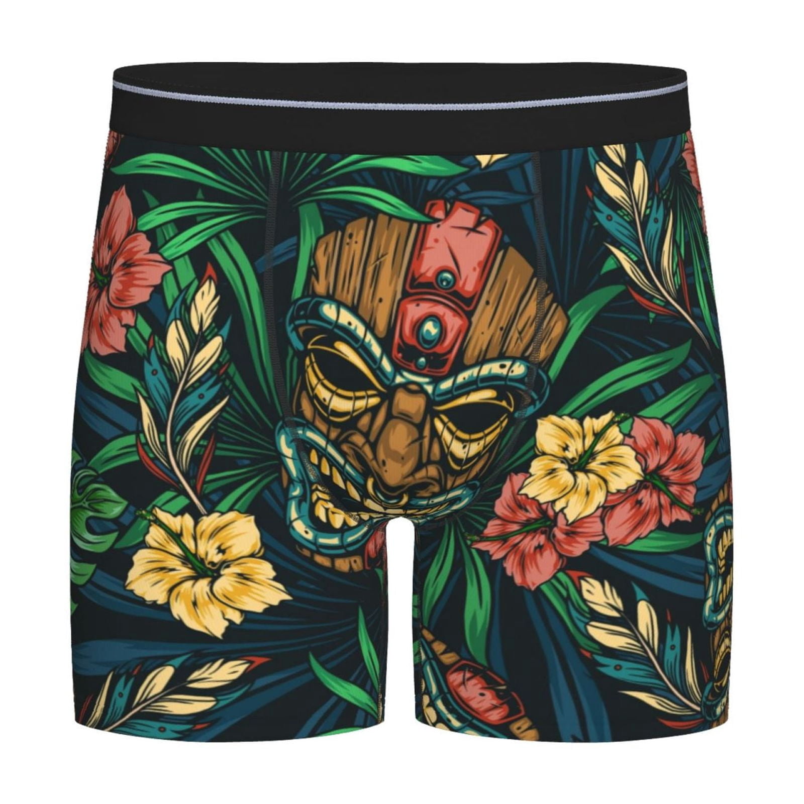 Picia Tropical Tribe Mask Pattern Men's Athletic Long Leg Briefs ...