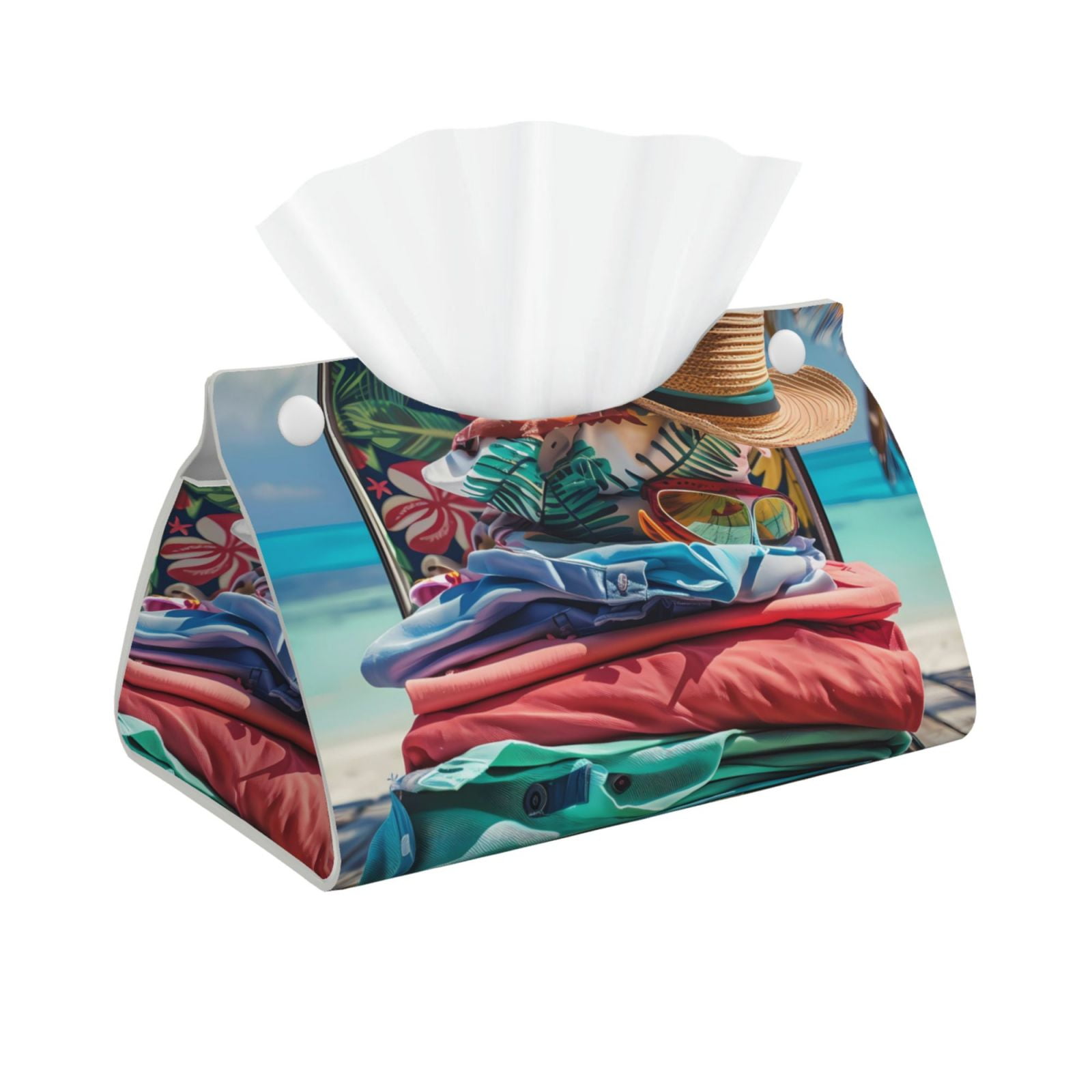 Picia Tropical Vacation Essentials Pattern Long Tissue Box Cover,PVC ...