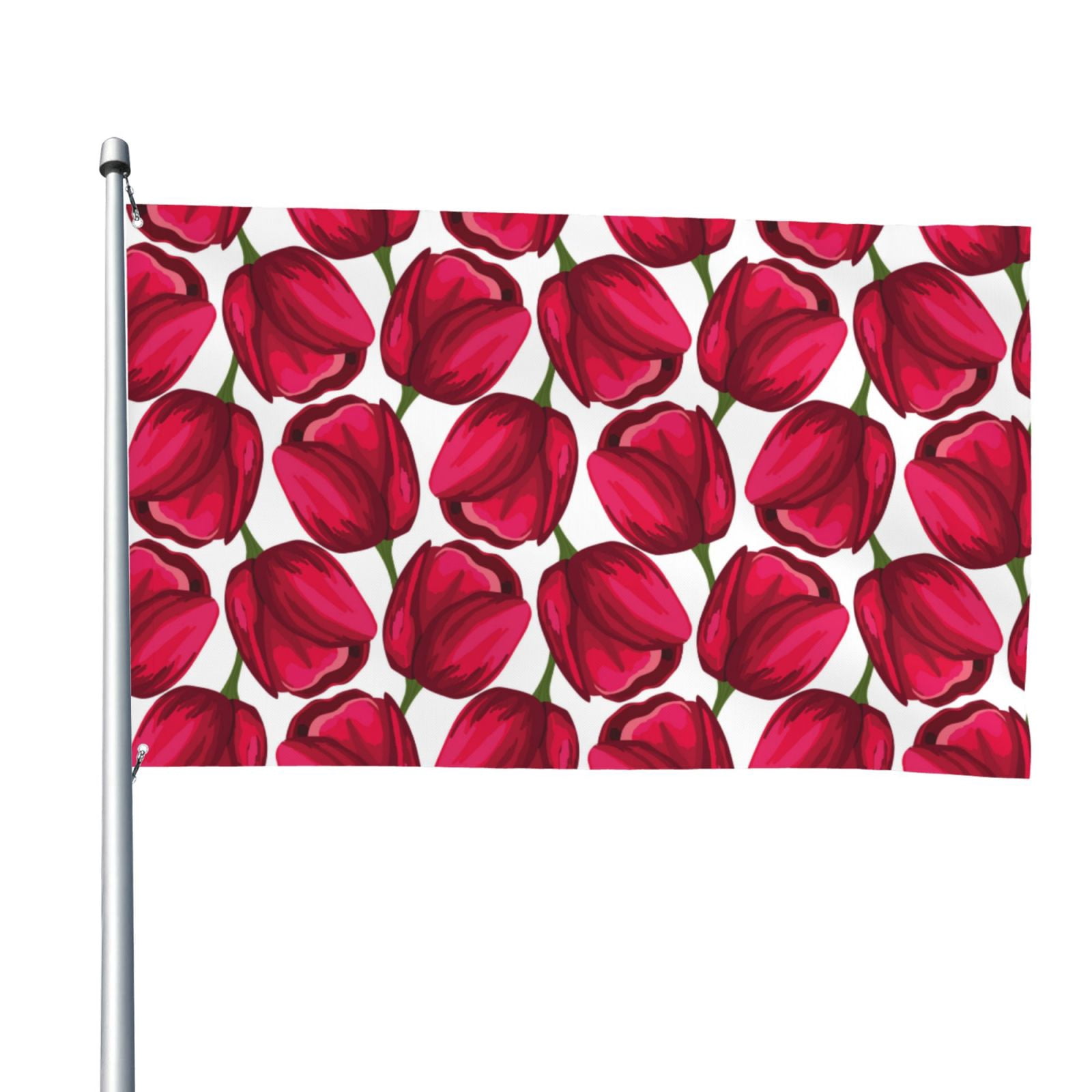 Picia Tulips Flowers Printed Flag ,Tulips Flowers Pattern Garden Flag ...