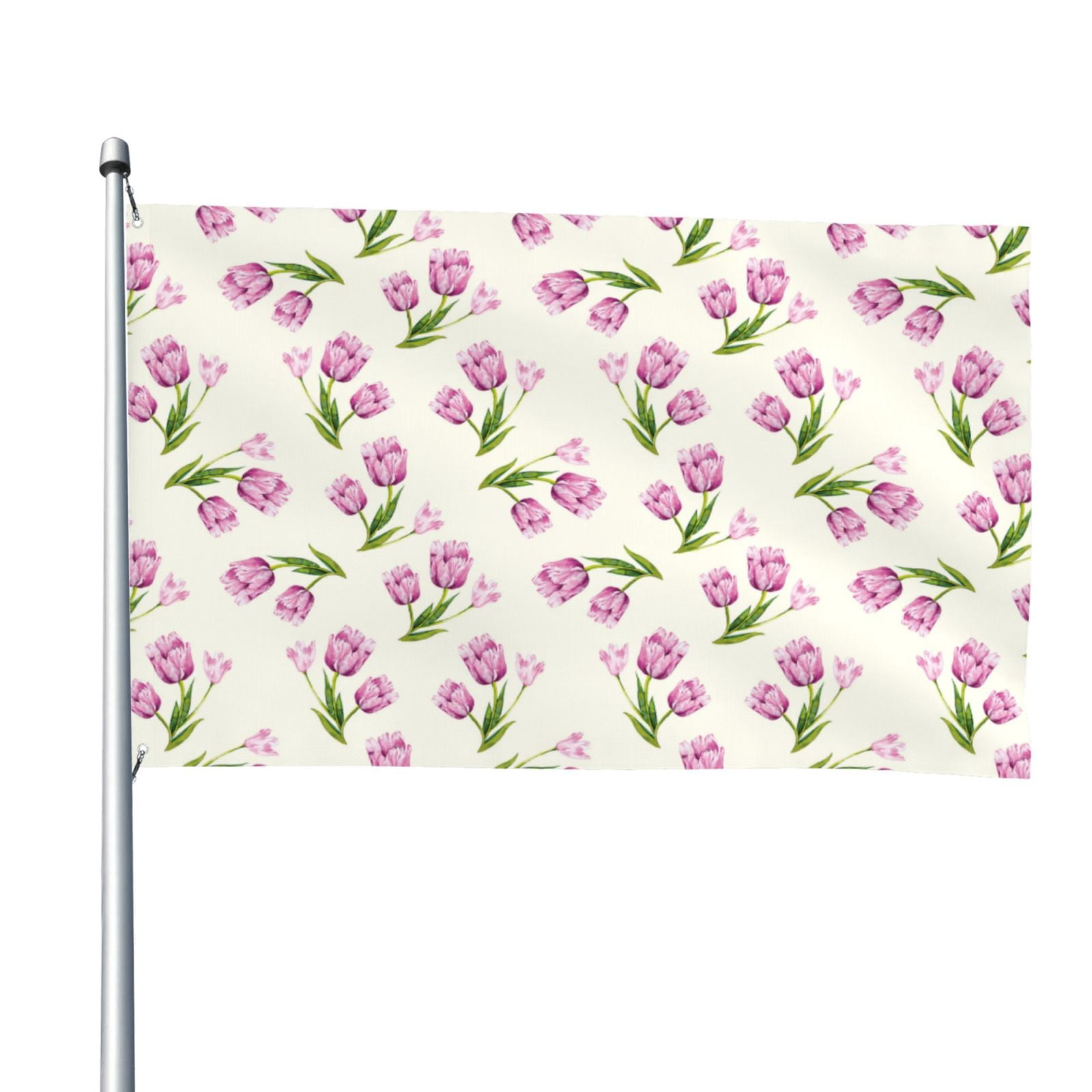 Picia Tulips Flowers Printed Flag ,Tulips Flowers Pattern Garden Flag ...