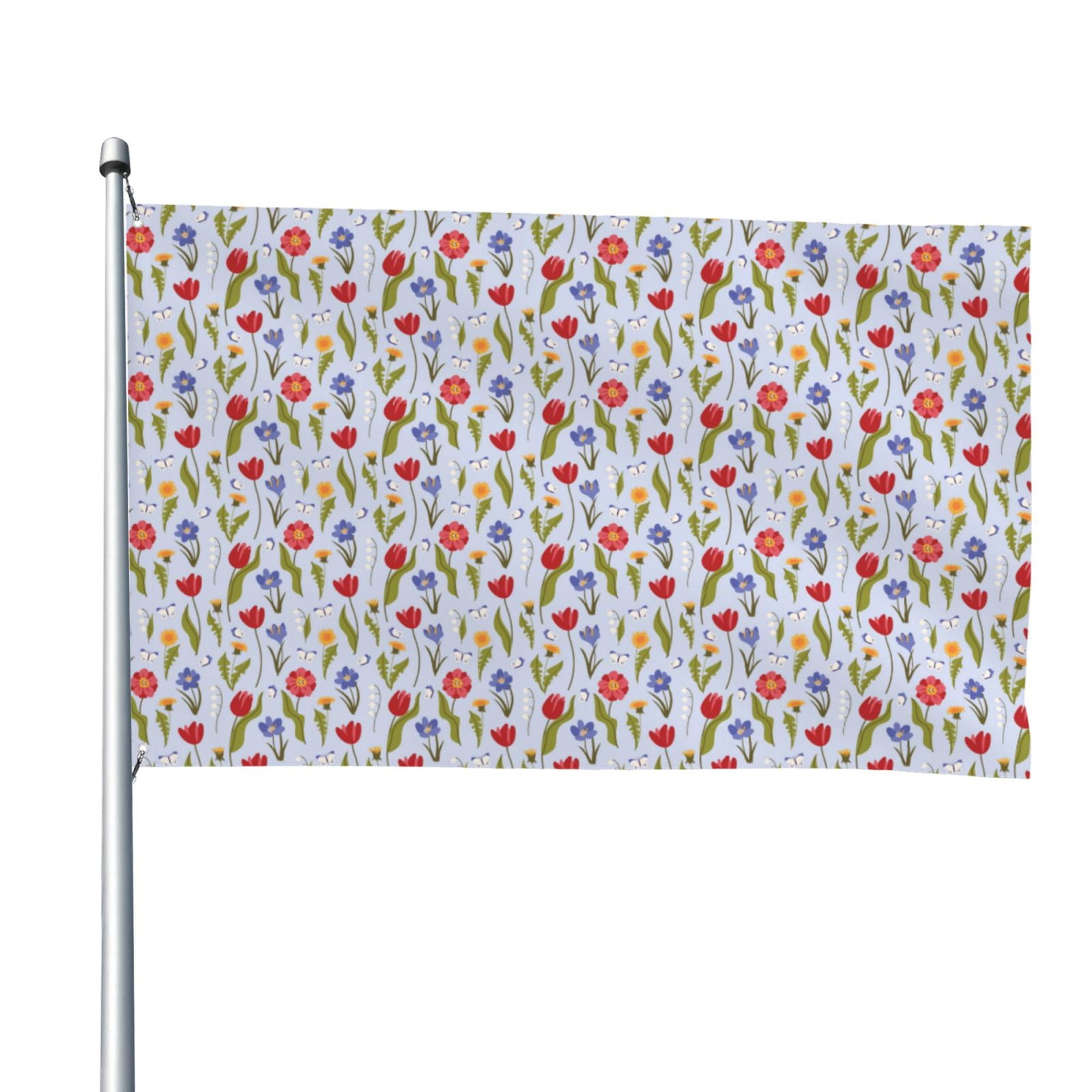 Picia Tulips Flowers Printed Flag ,Tulips Flowers Pattern Garden Flag ...