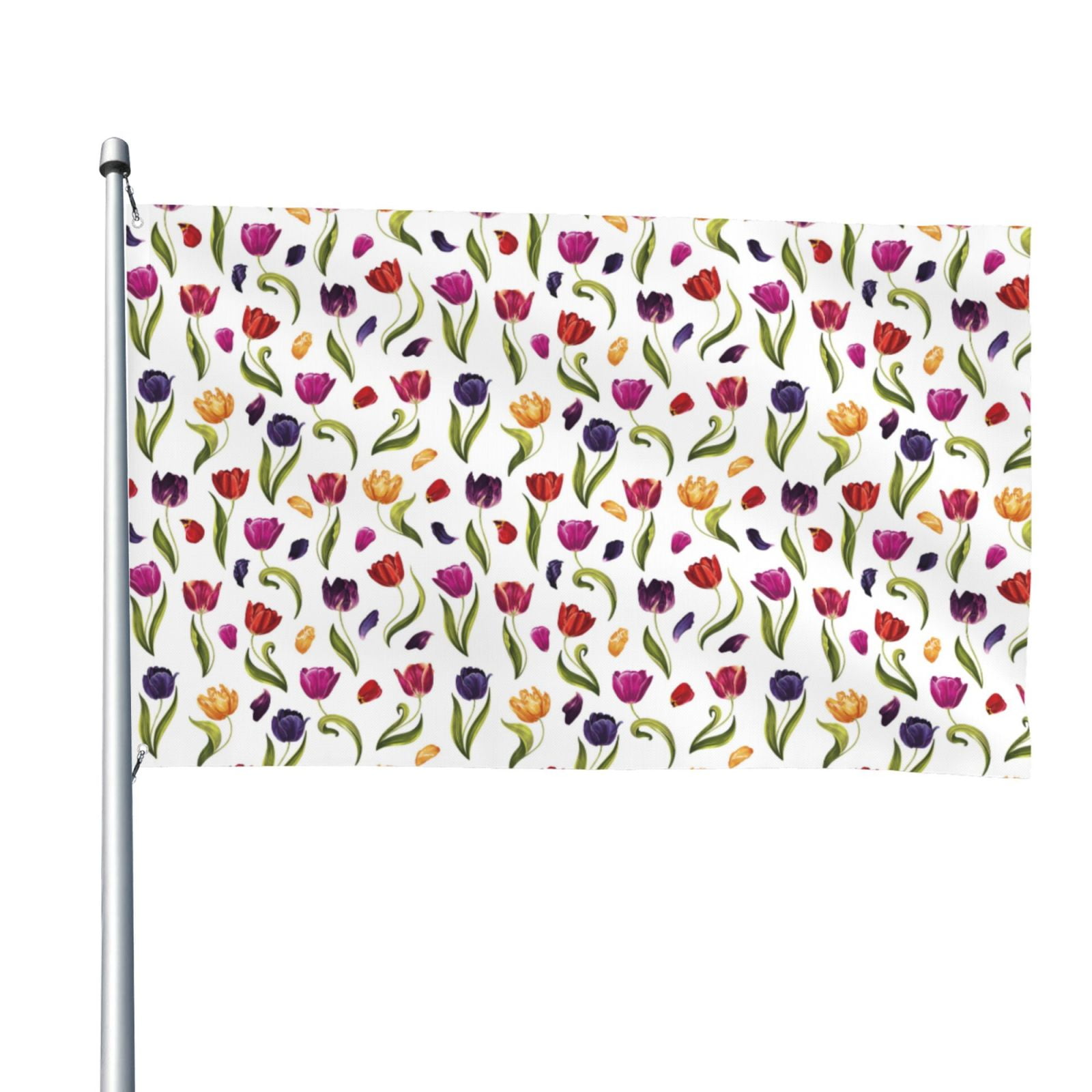 Picia Tulips Flowers Printed Flag ,Tulips Flowers Pattern Garden Flag ...