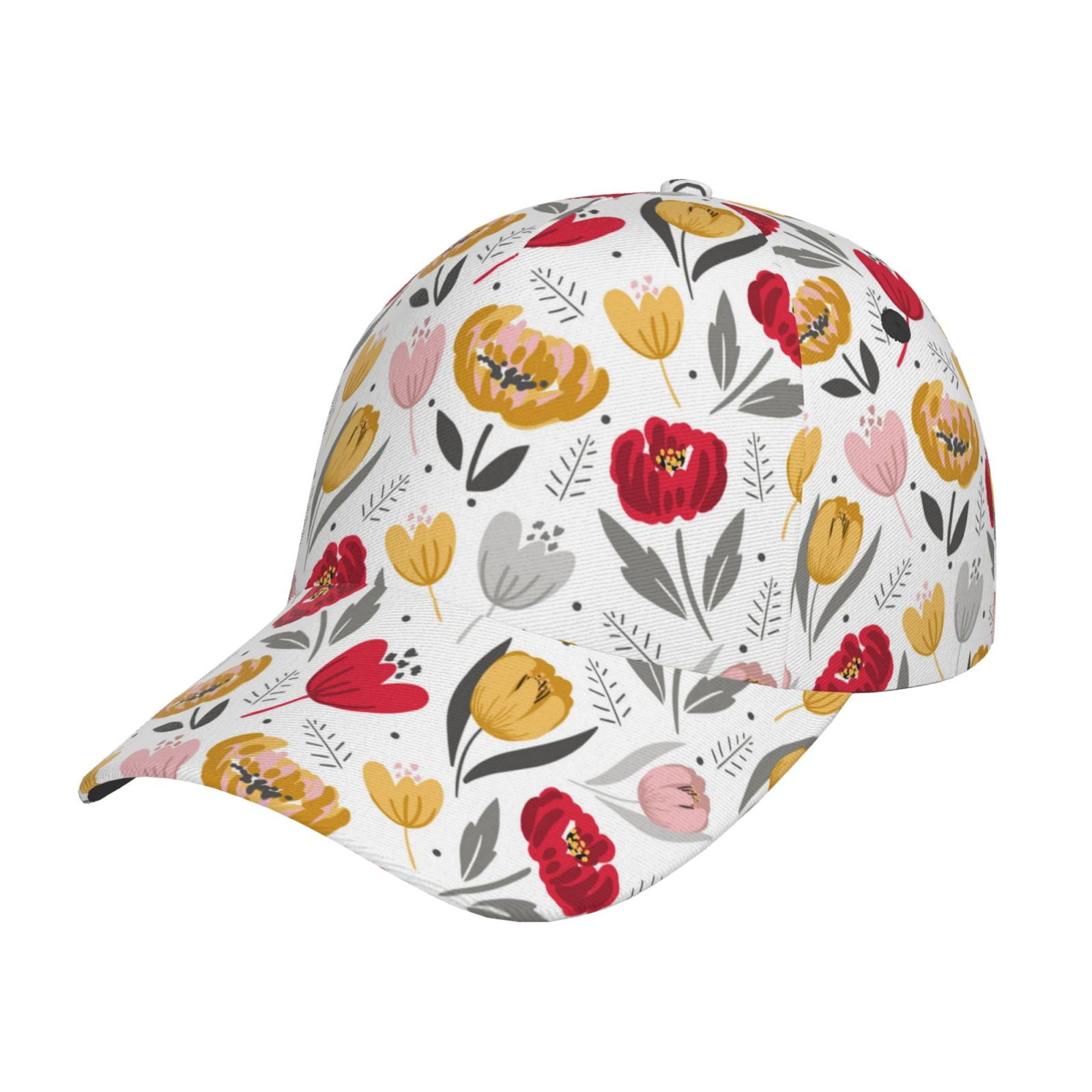 Picia Tulips Flowers pattern Trucker Low Profile Hat Men Women Baseball ...