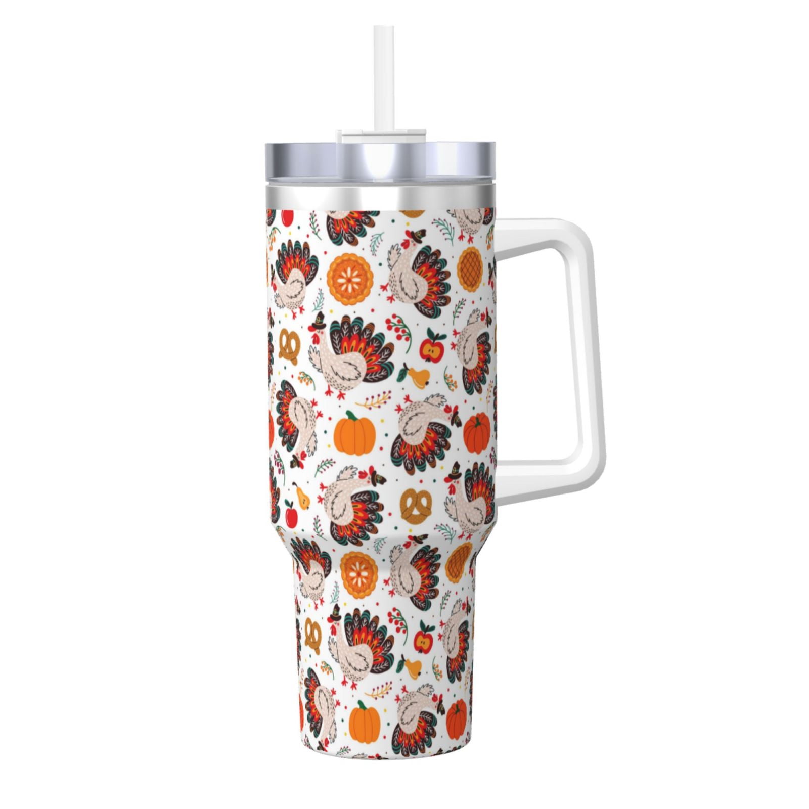 Picia Turkey And Thanksgiving2 Pattern 40oz Ice Bully Insulated Tumbler ...