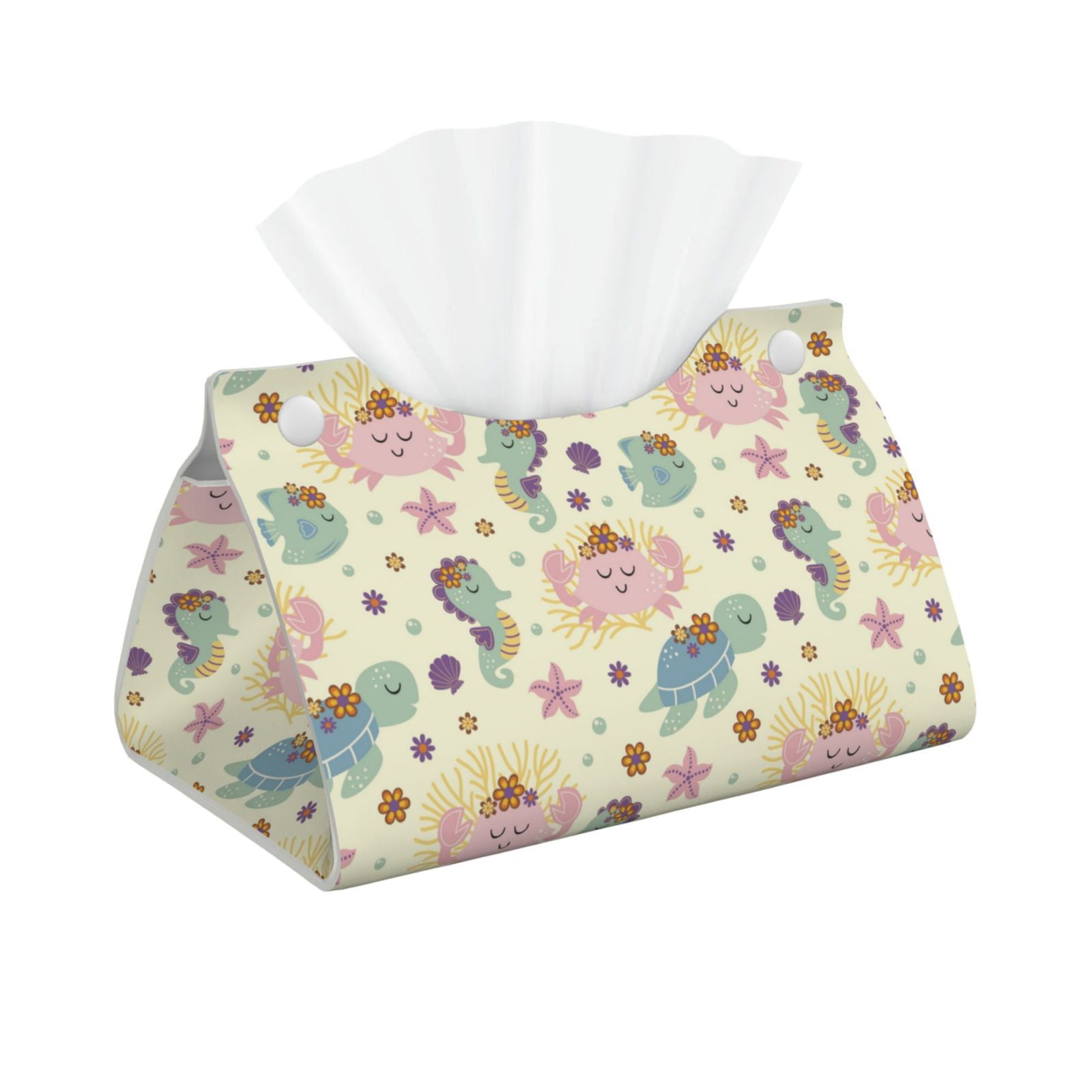Picia Turtle Crab Sea Horse Pattern Long Tissue Box Cover,PVC Leather ...