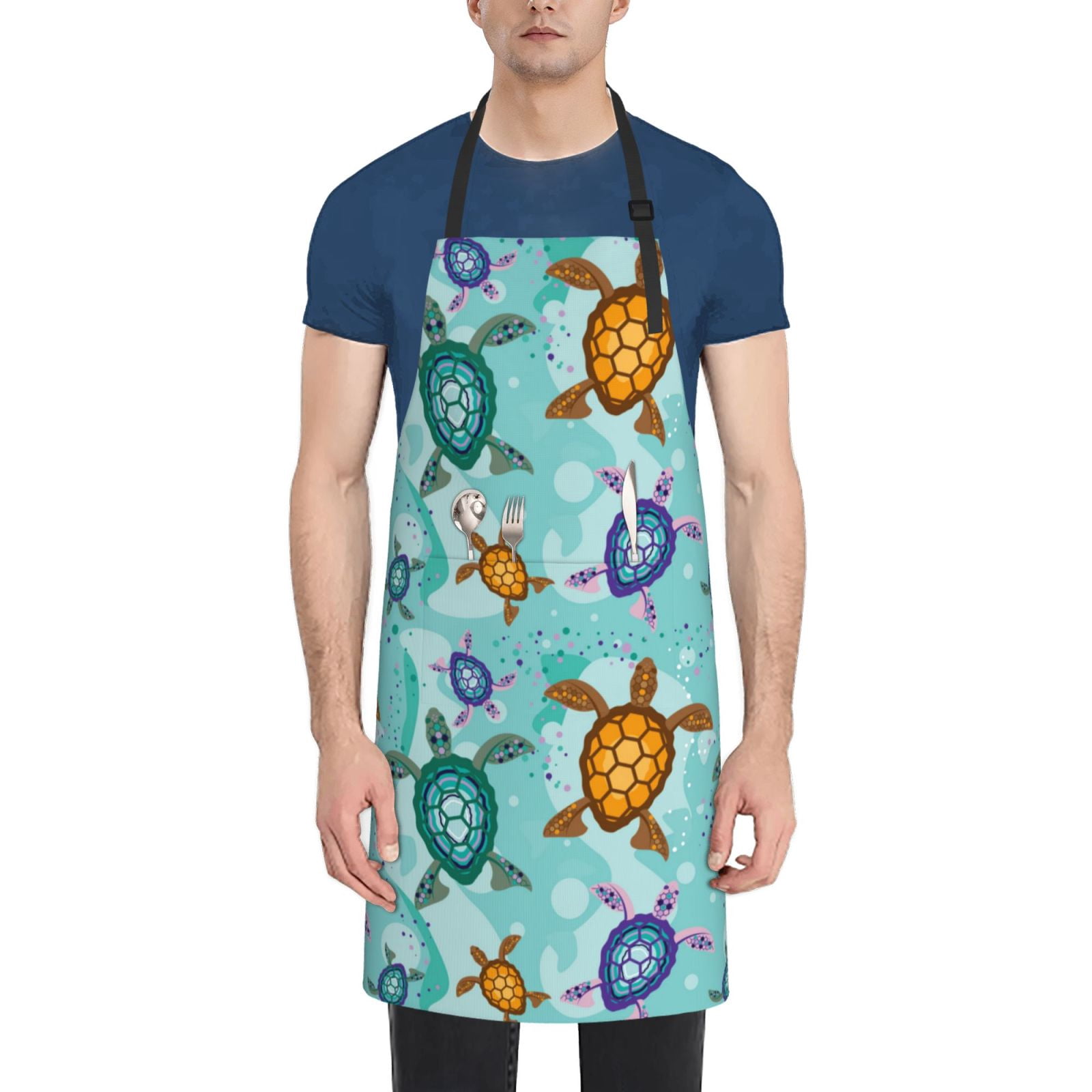 Picia Turtles And Sea Waterproof Apron for Unisex Adult - Adjustable ...